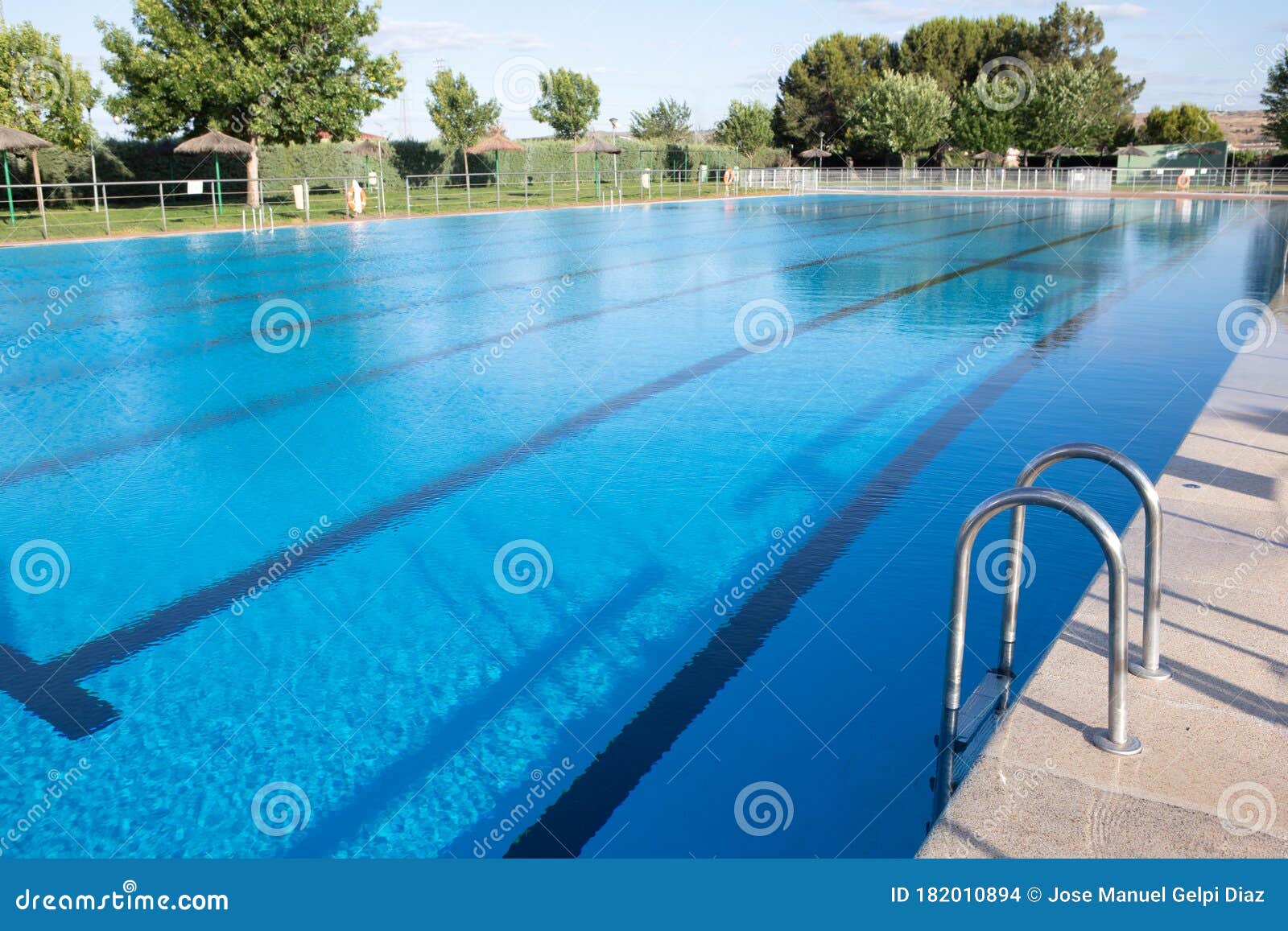 Olympic Pool with a Blue Water Stock Photo - Image of relax, luxury ...