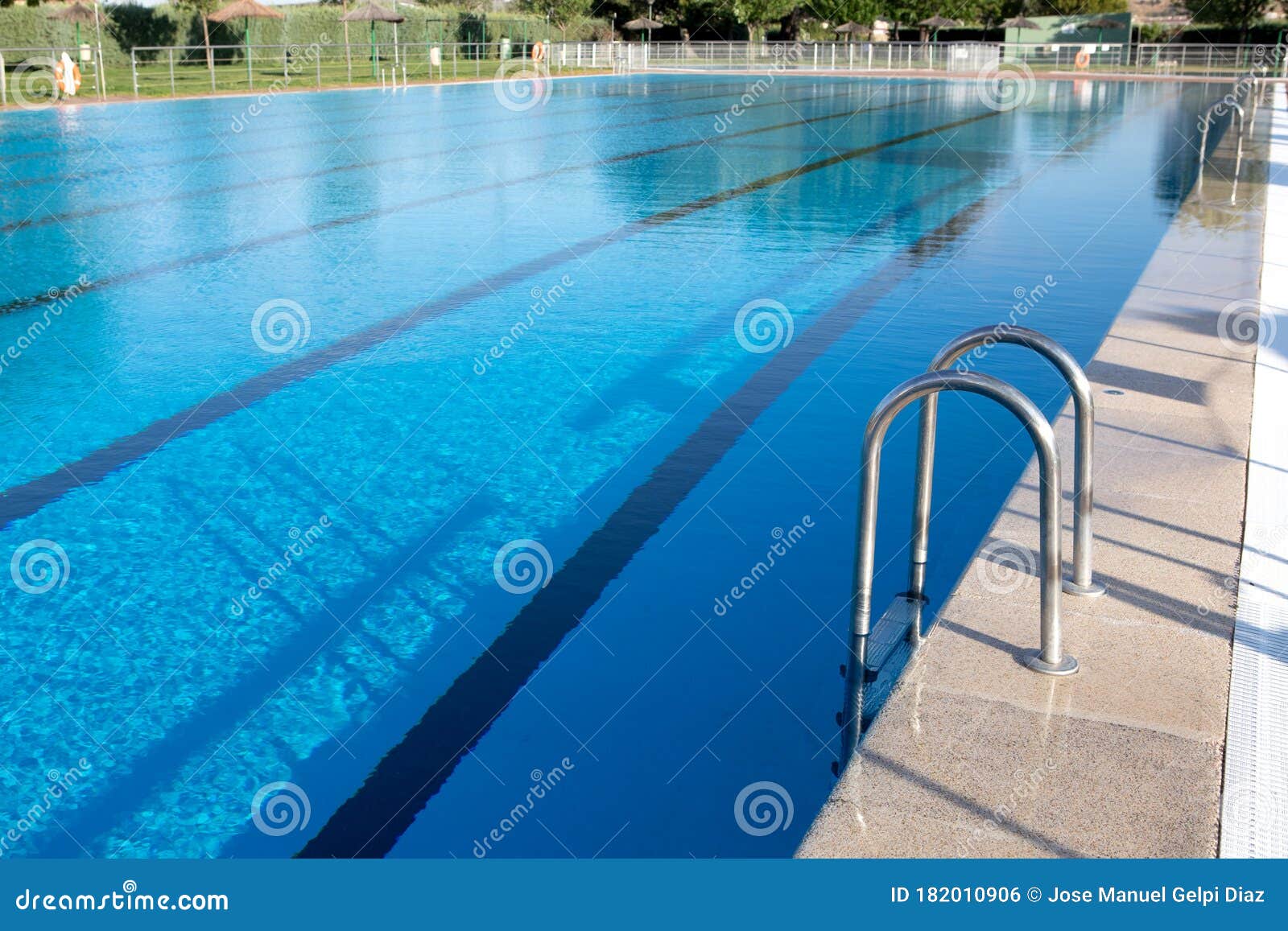 Olympic Pool with a Blue Water Stock Photo - Image of resort, pool ...