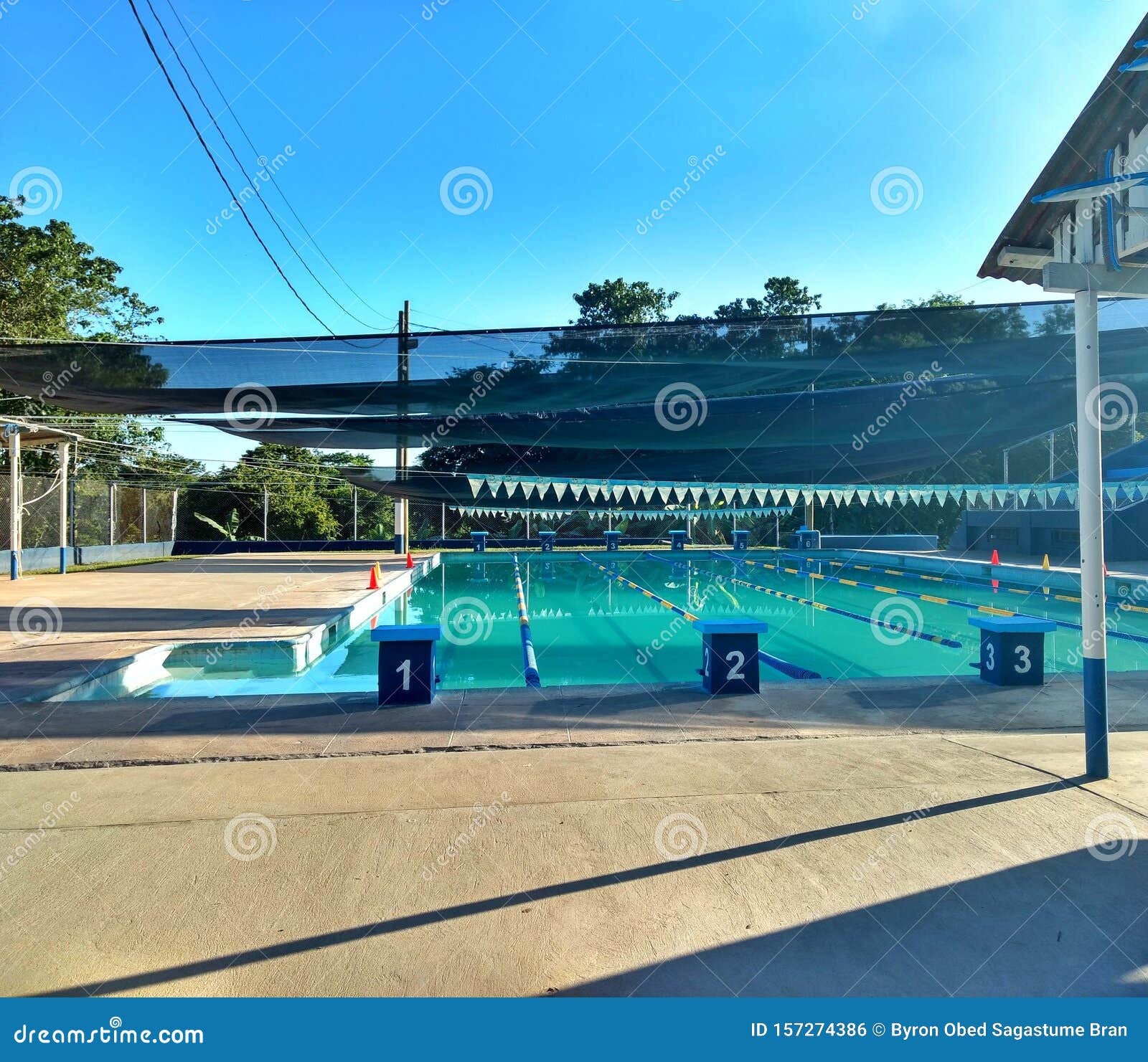 Olympic Pool Ready for Swimming Competitions Stock Photo - Image of ...