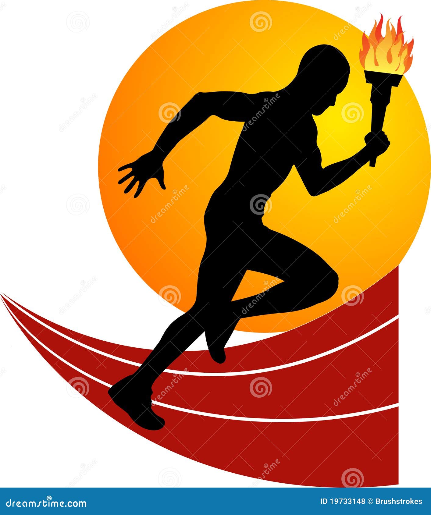 Olympic runner stock illustration. Illustration of contest - 19733148
