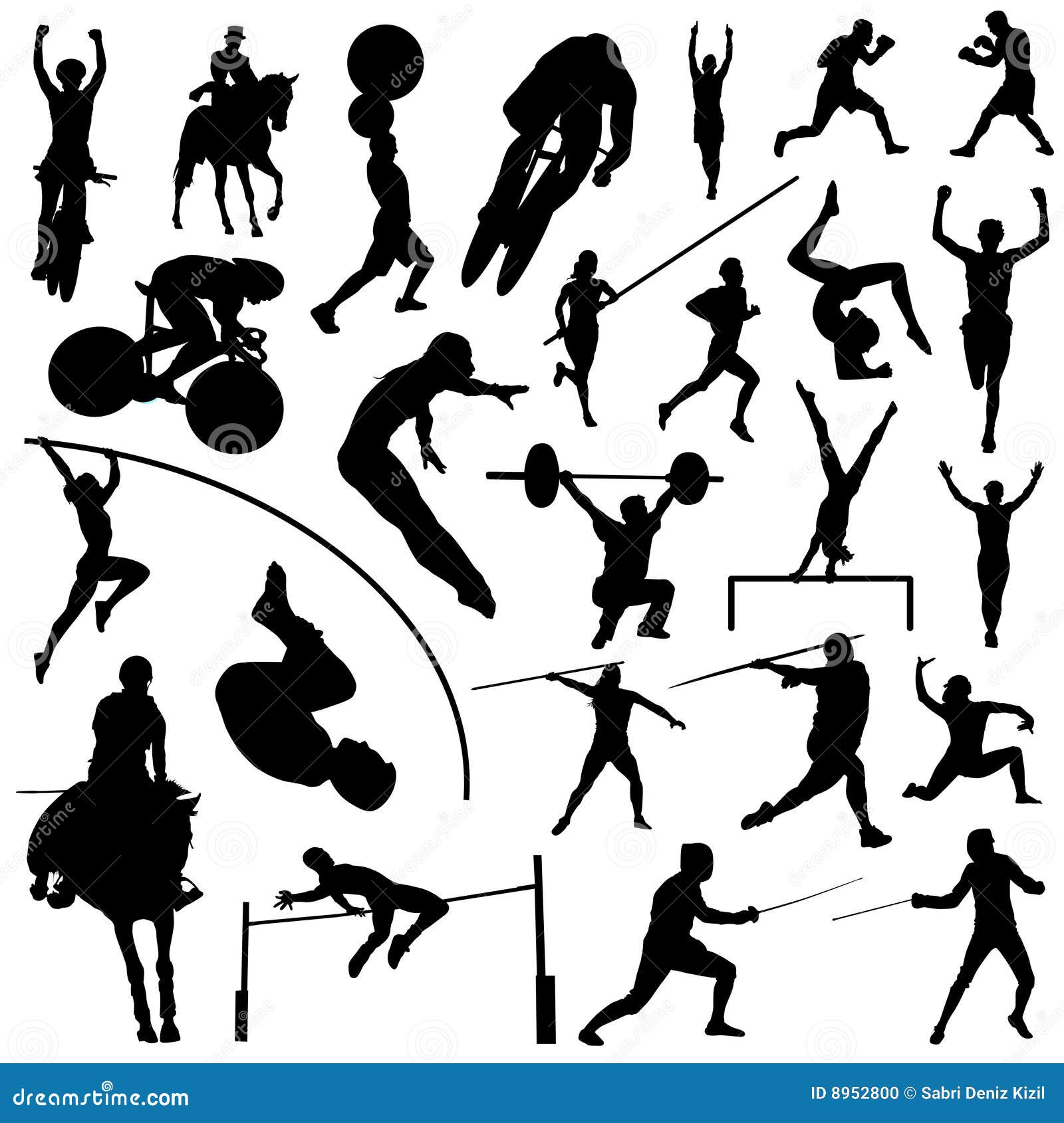 Olympic silhouettessport vektor illustrationer. Illustration av cyklar ...
