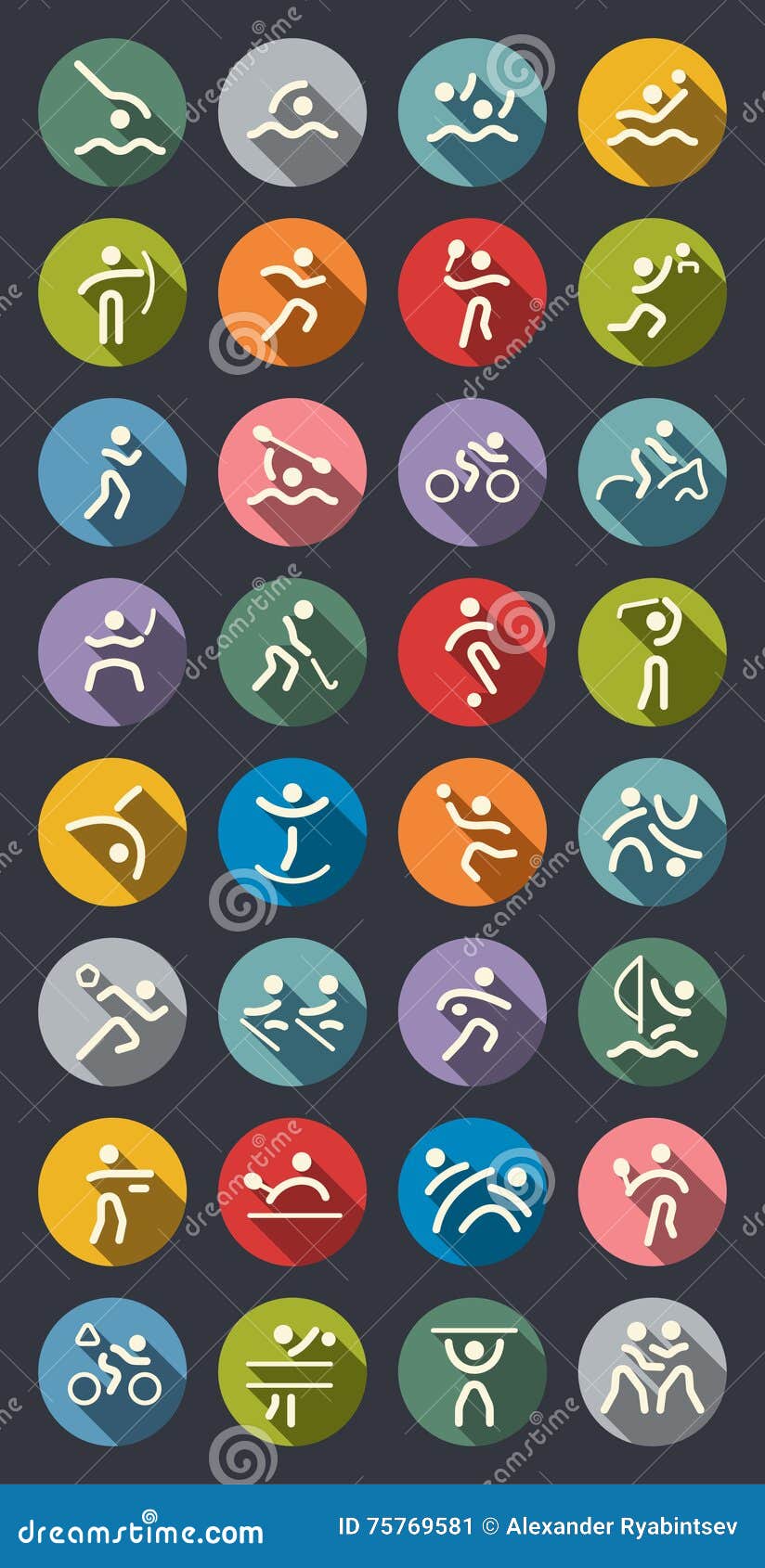 Olympic Sports Icon Set Vector Illustration Stock Vector - Illustration ...