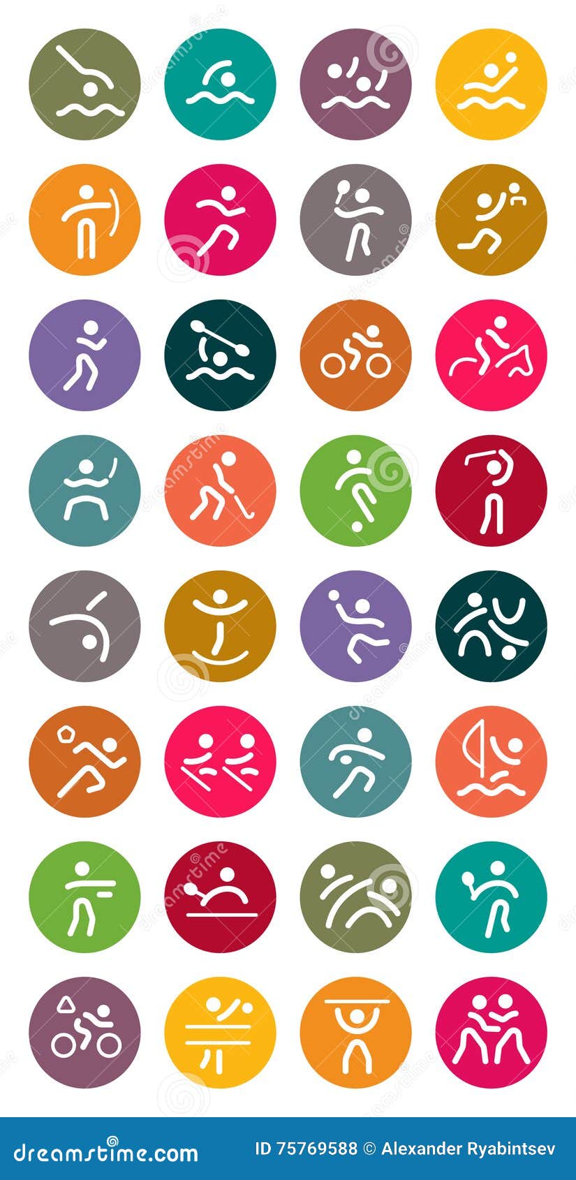 Olympic Sports Vector Icon Set | CartoonDealer.com #75769588