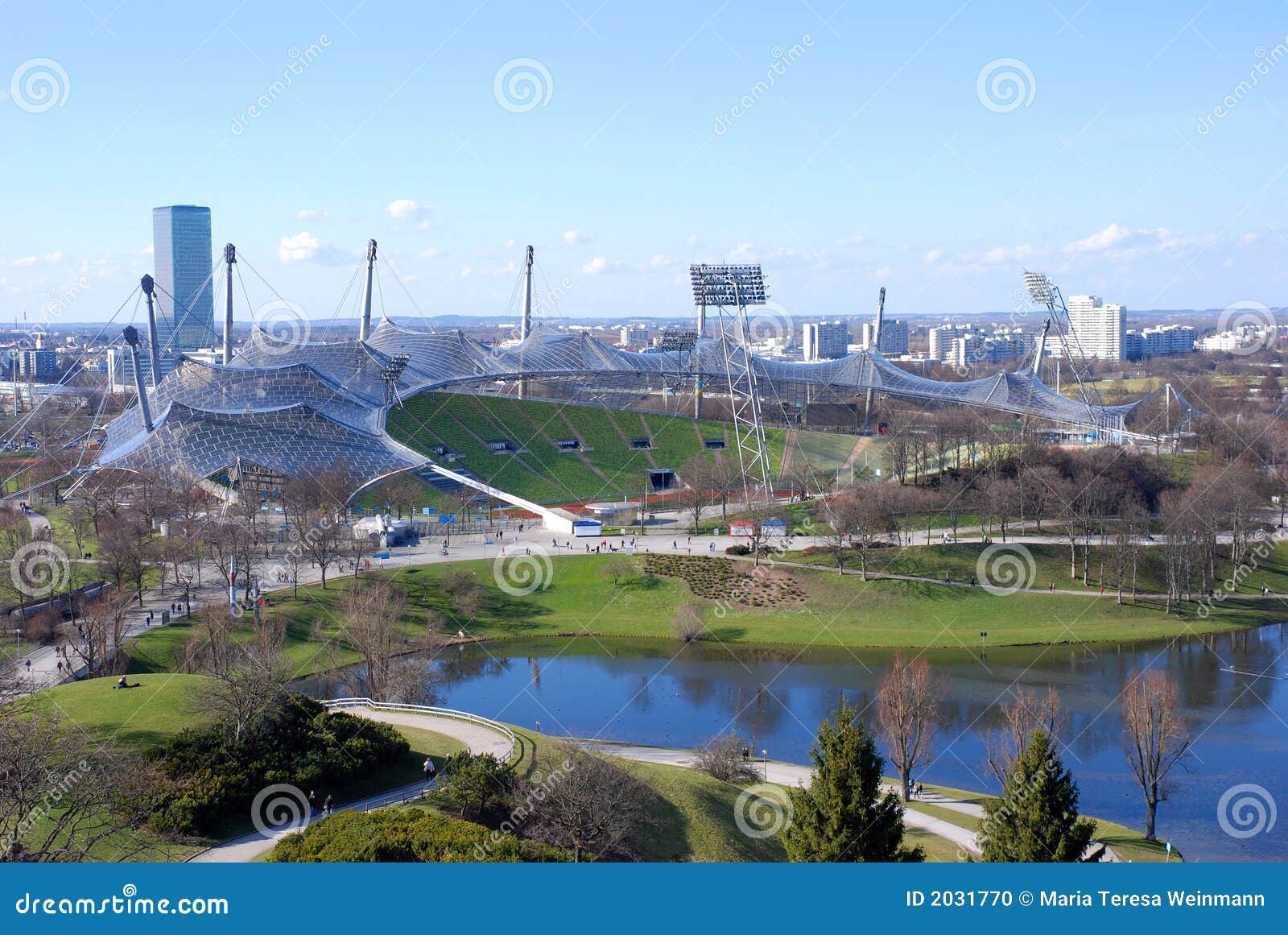Olympic Stadium, Munich stock photo. Image of meadows - 2031770