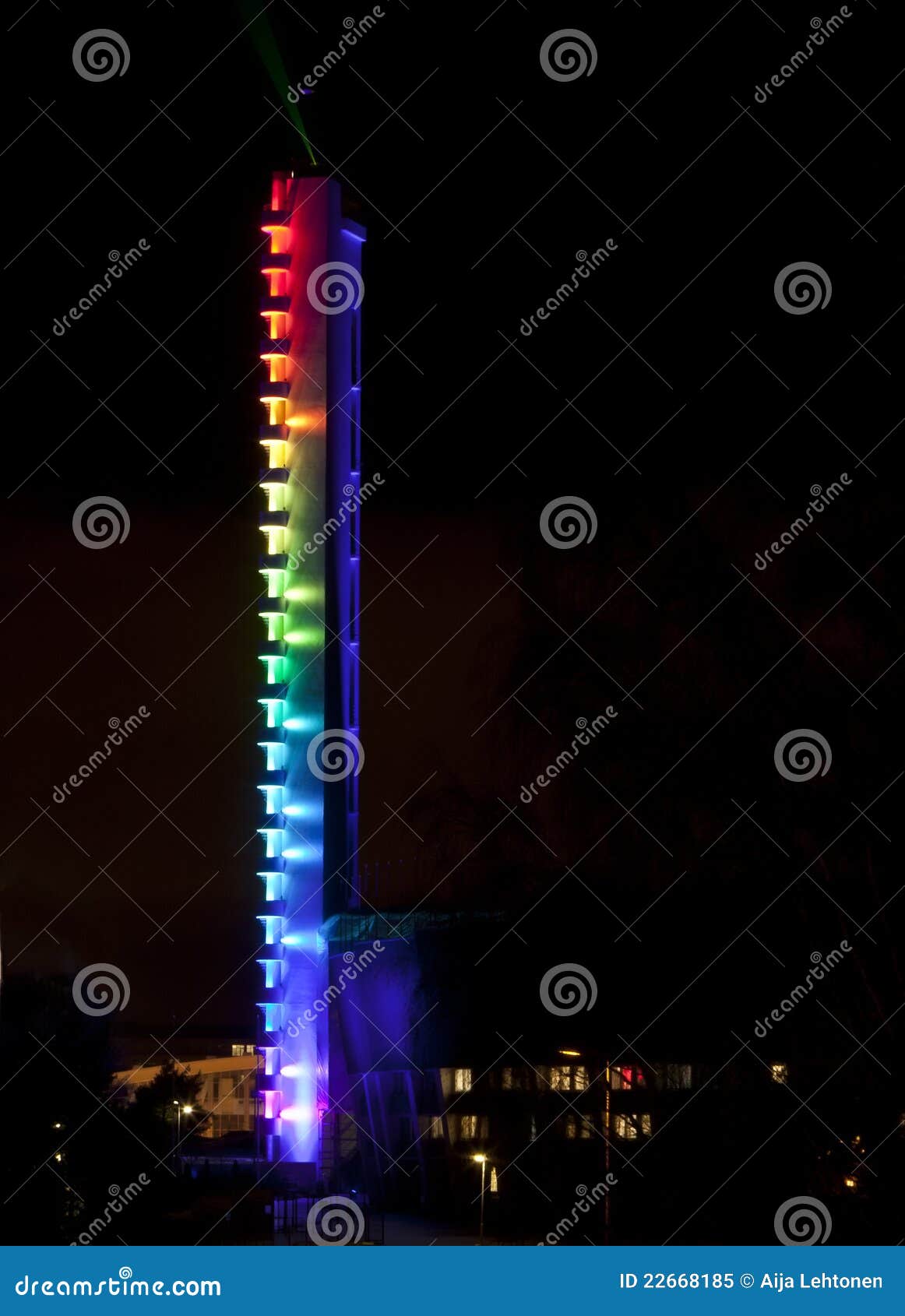 Olympic Stadium Tower in a Colourful Spectrum Editorial Image - Image ...