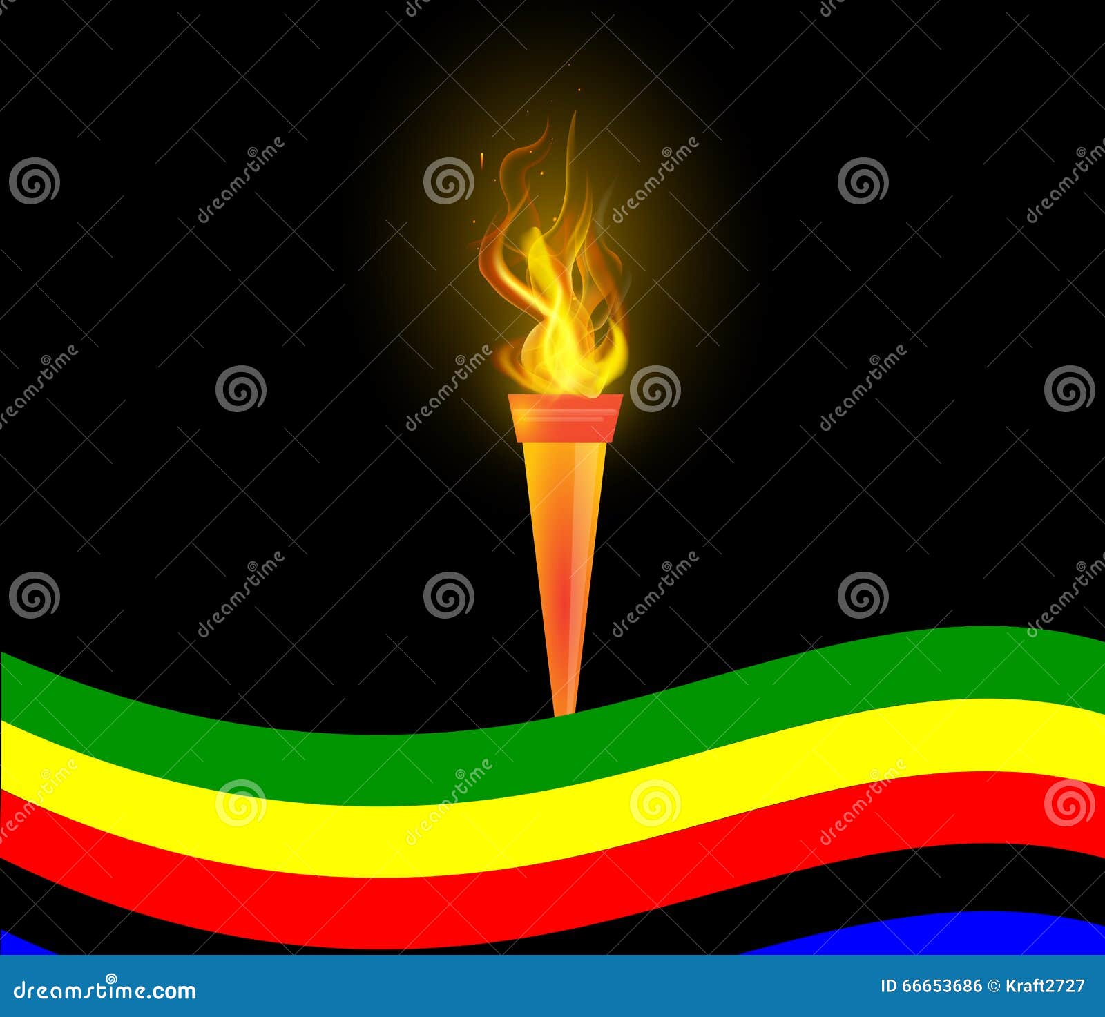 Olympic Torch and flag stock vector. Illustration of icons - 66653686