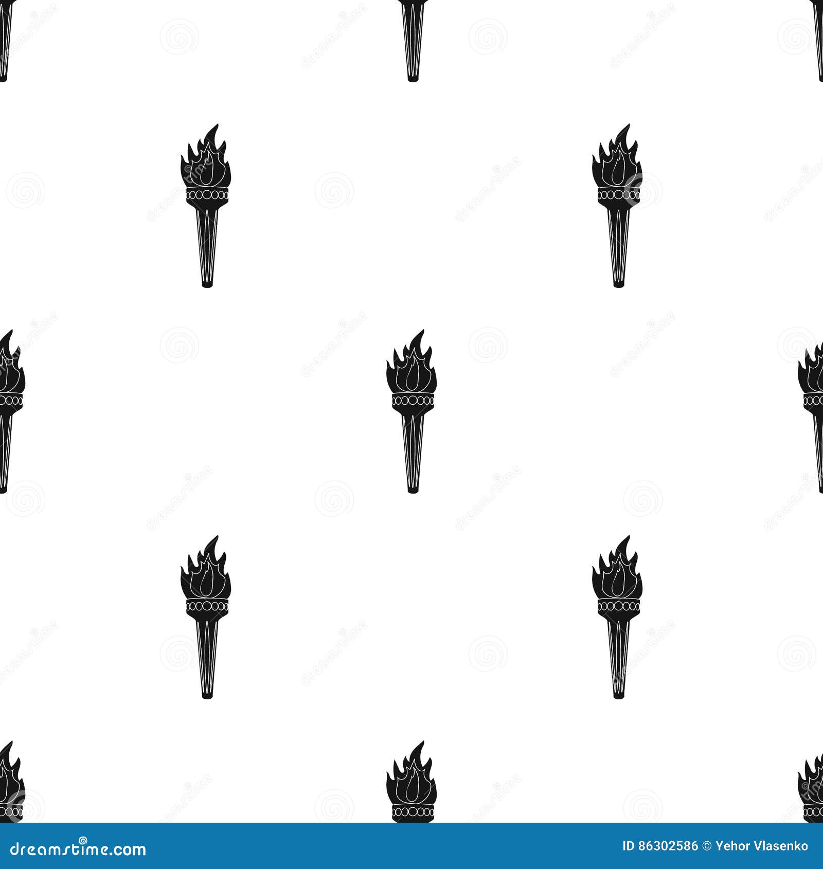 Olympic Torch Icon in Black Style Isolated on White Background. Greece ...