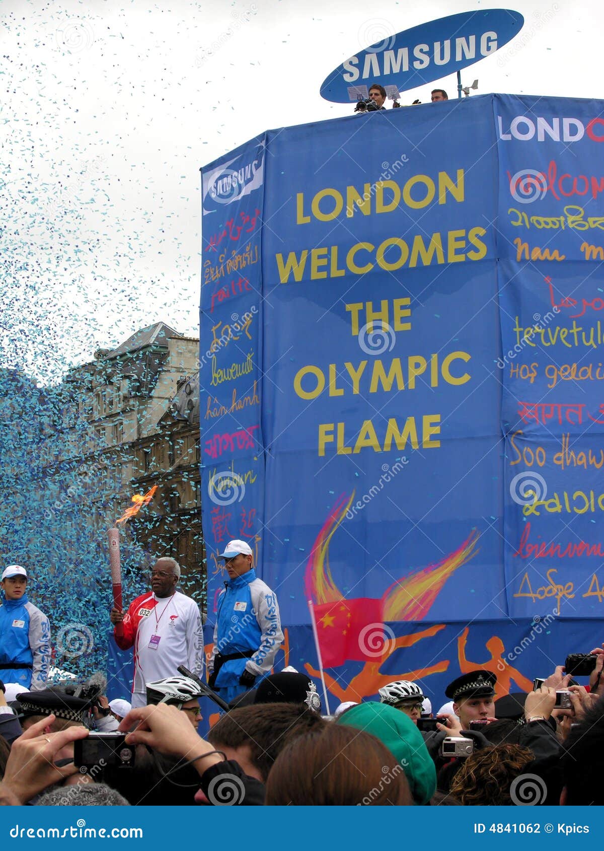 Olympic Torch in London. editorial photography. Image of sponsor - 4841062