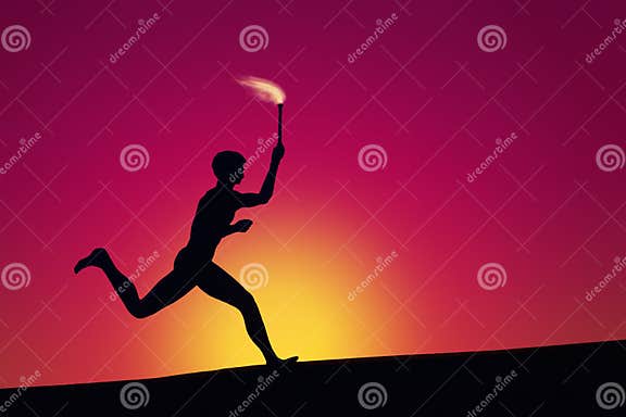 Olympic torch runner stock illustration. Illustration of athletic - 7328870