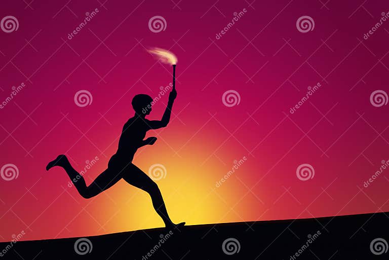 Olympic torch runner stock illustration. Illustration of athletic - 7328870
