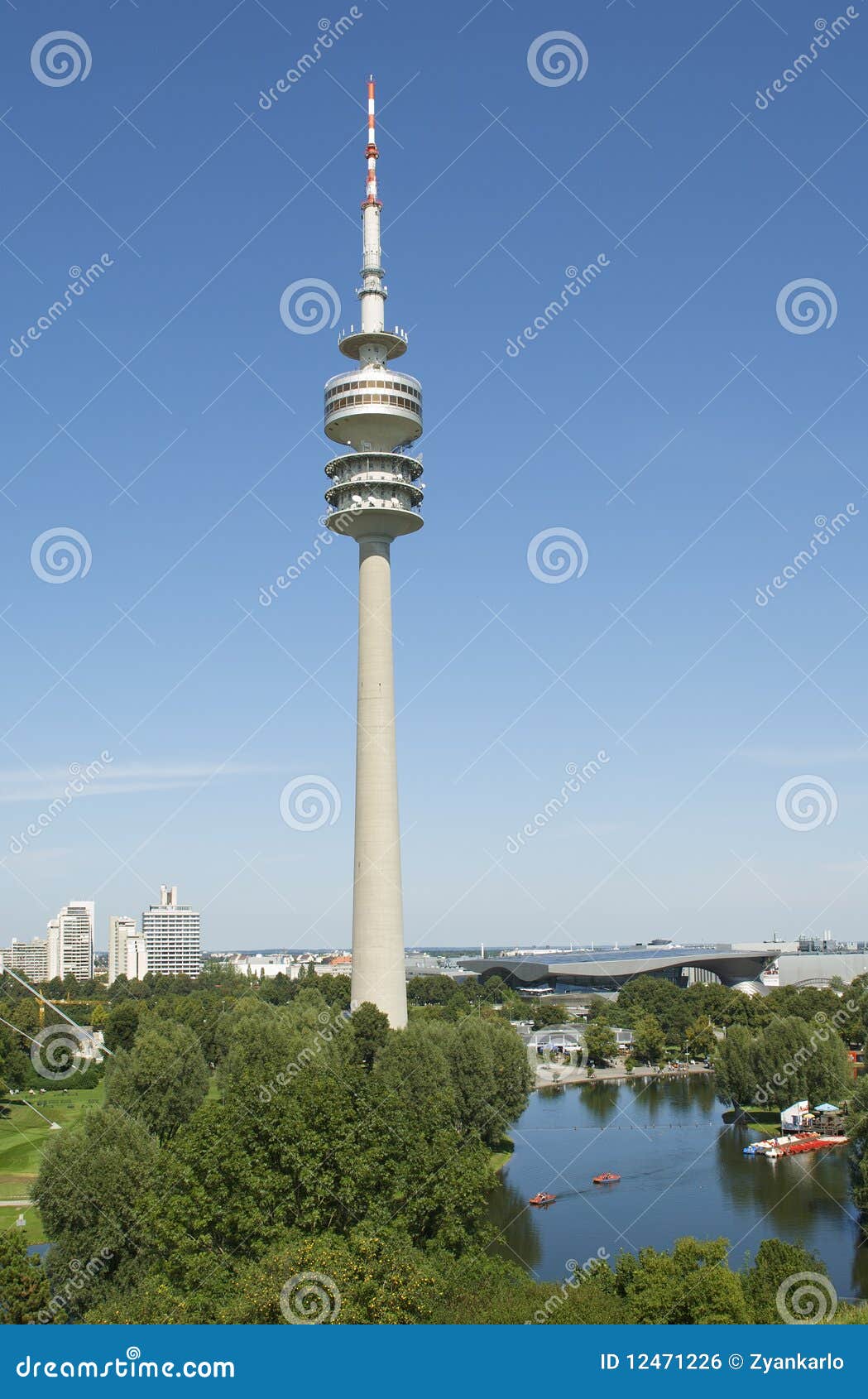 The Olympic Tower of Munich in Germany Stock Photo - Image of munich ...
