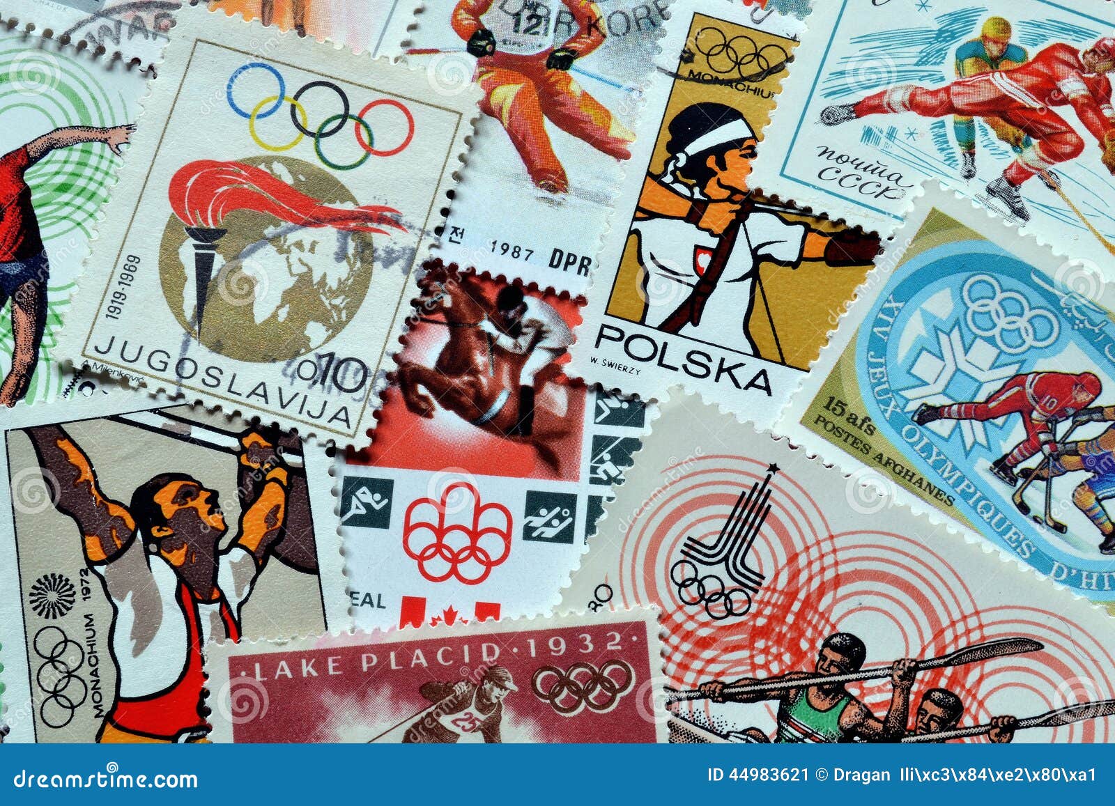 Olympics on stamps editorial photo. Image of stamp, collection - 44983621