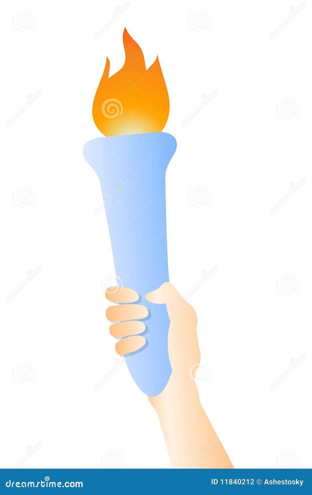 Olympische Fackel Hielt in Der Hand an Vektor Abbildung - Illustration ...