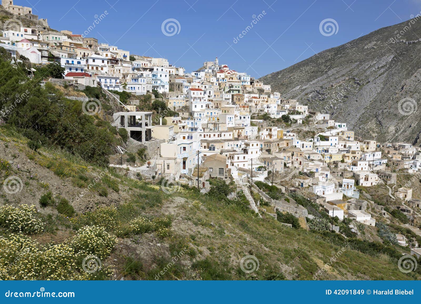 Olympos on Karpathos Island, Greece Stock Image - Image of sunny ...