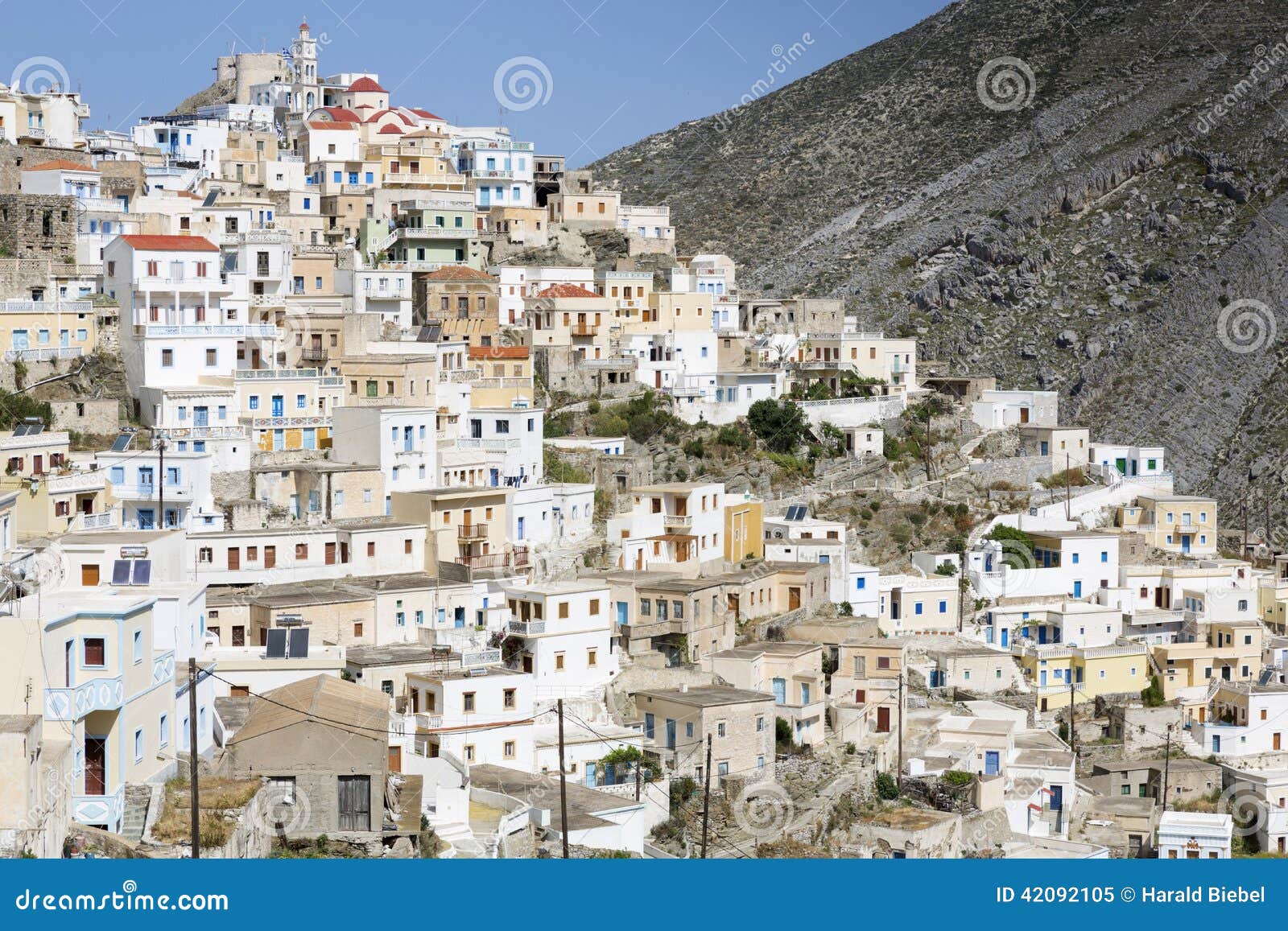 Olympos on Karpathos Island, Greece Stock Image - Image of landscape ...