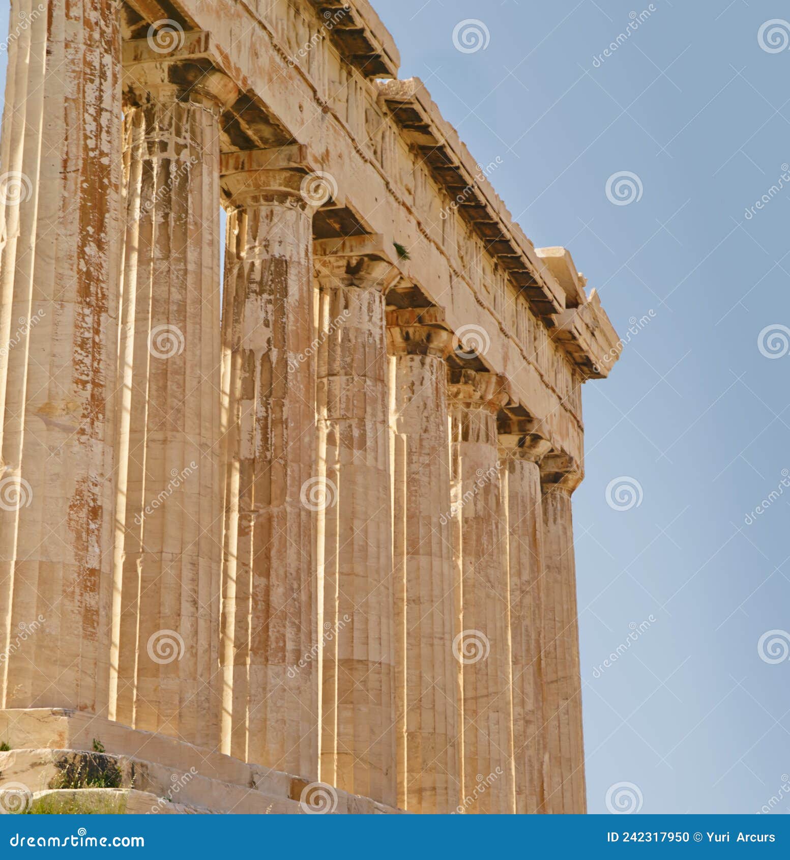 OLYMPUS DIGITAL CAMERA. Giant Pillars in Acropolis, Greece. Stock Photo ...