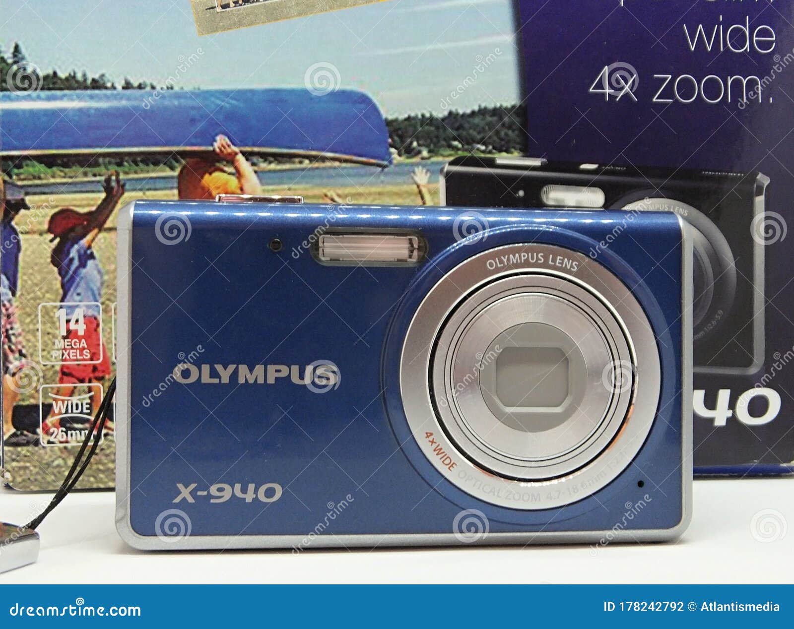 Olympus X-940 Digital Compact Camera in Blue Editorial Photography ...