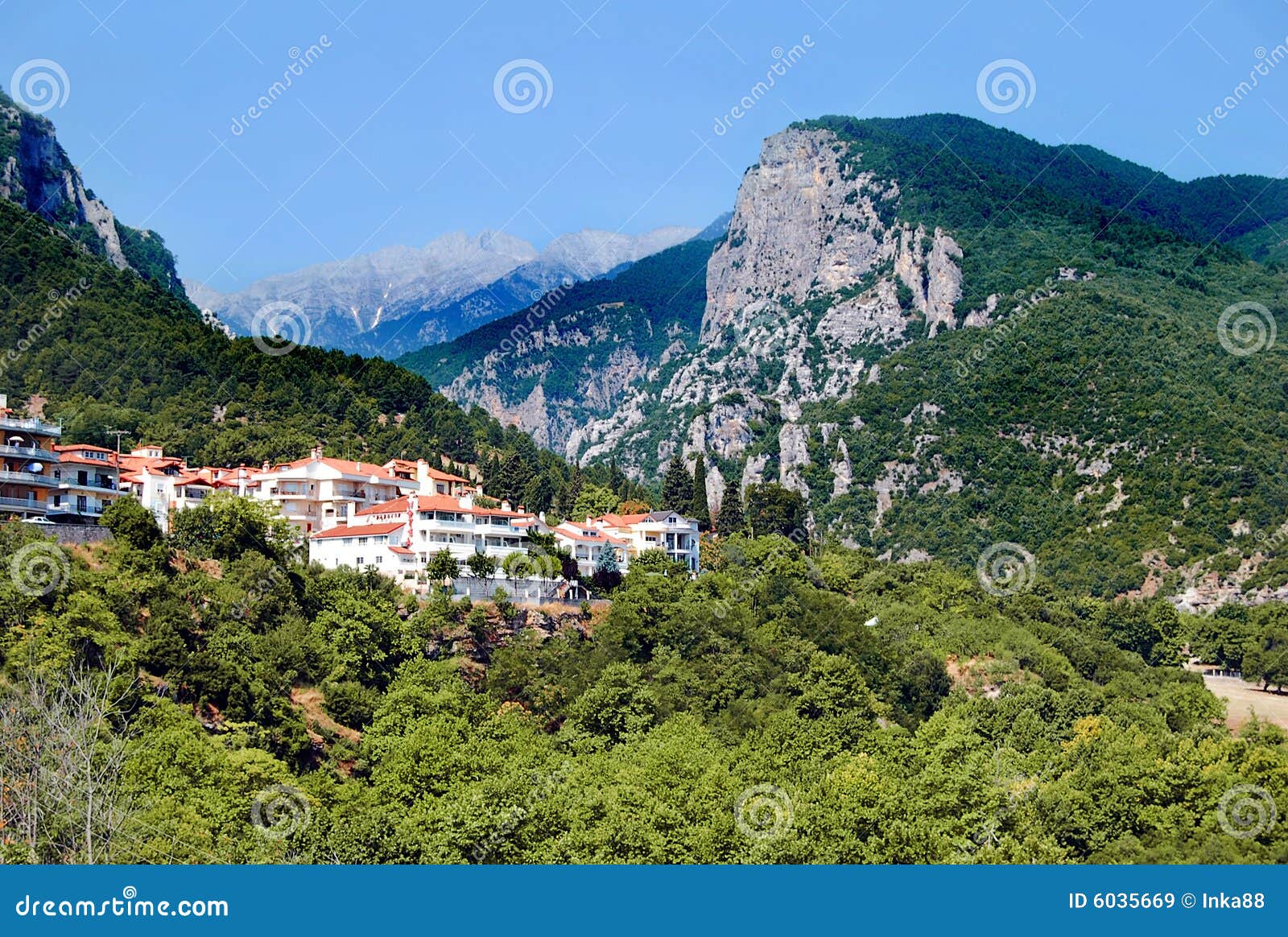 Olympus - Greece stock image. Image of houses, green, greece - 6035669