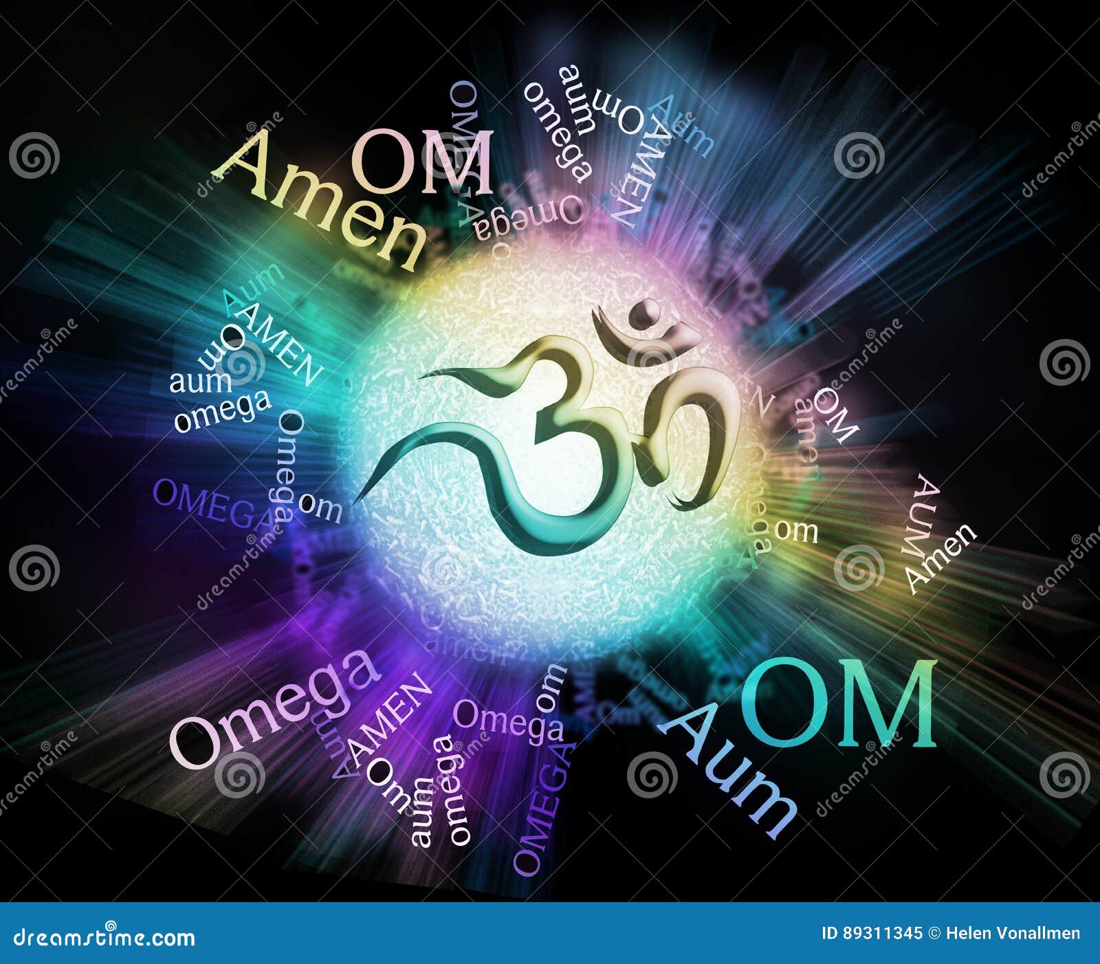 Om, Amen, Aum letters stock illustration. Illustration of hinduism ...