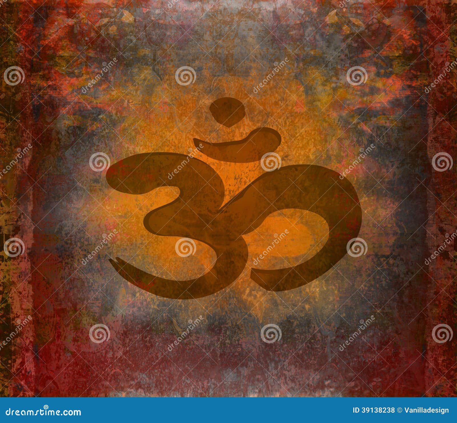 Om Aum Symbol On A Grunge Texture Stock Illustration | CartoonDealer ...