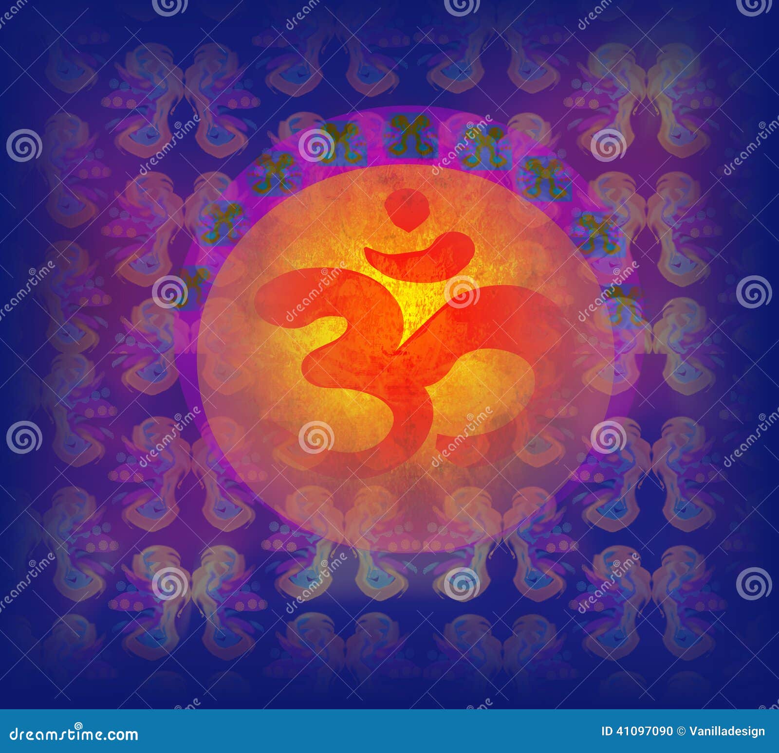 Om Aum Symbol On A Grunge Texture Royalty-Free Illustration ...