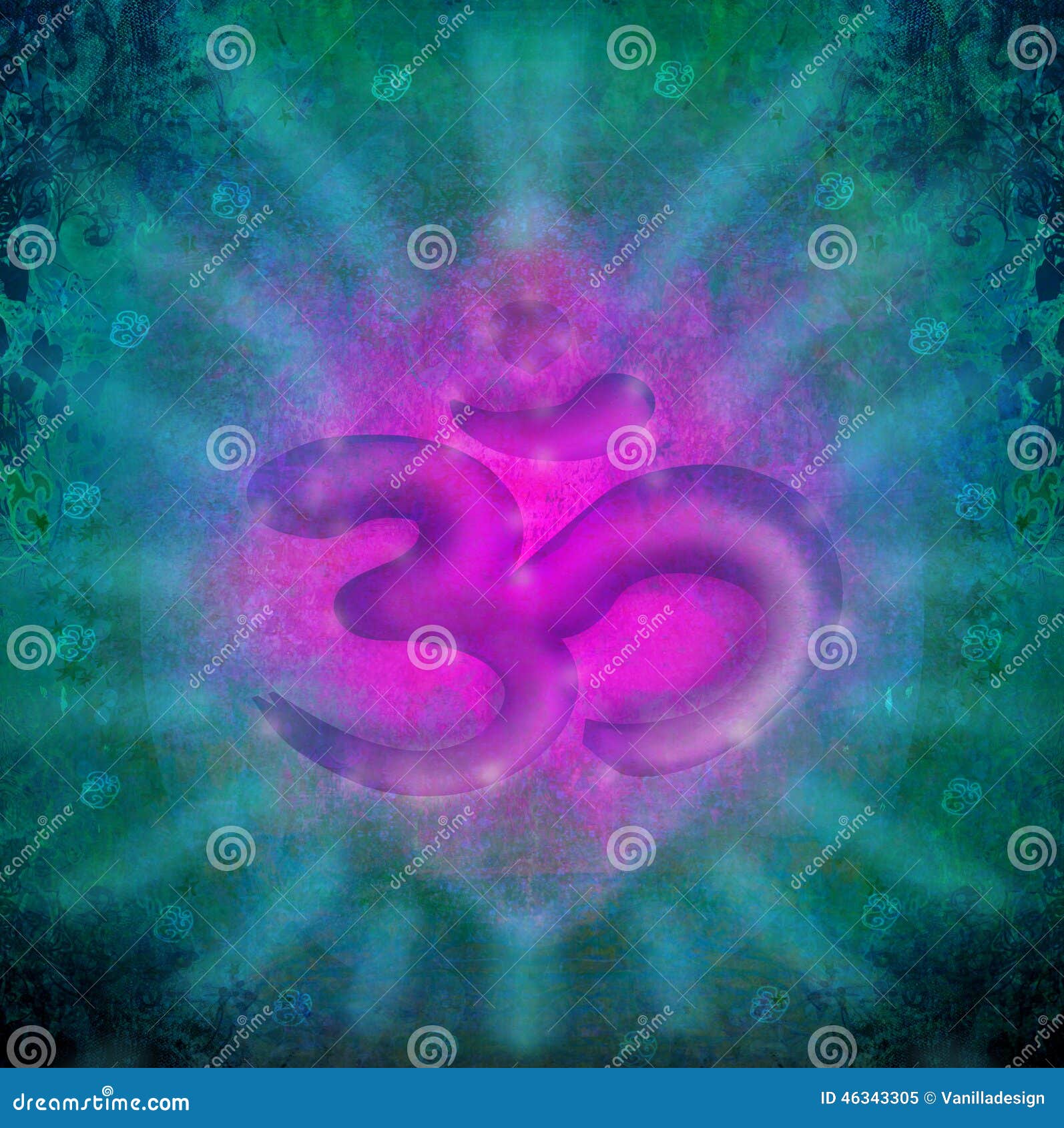 Om Aum Symbol On A Grunge Texture Stock Illustration | CartoonDealer ...