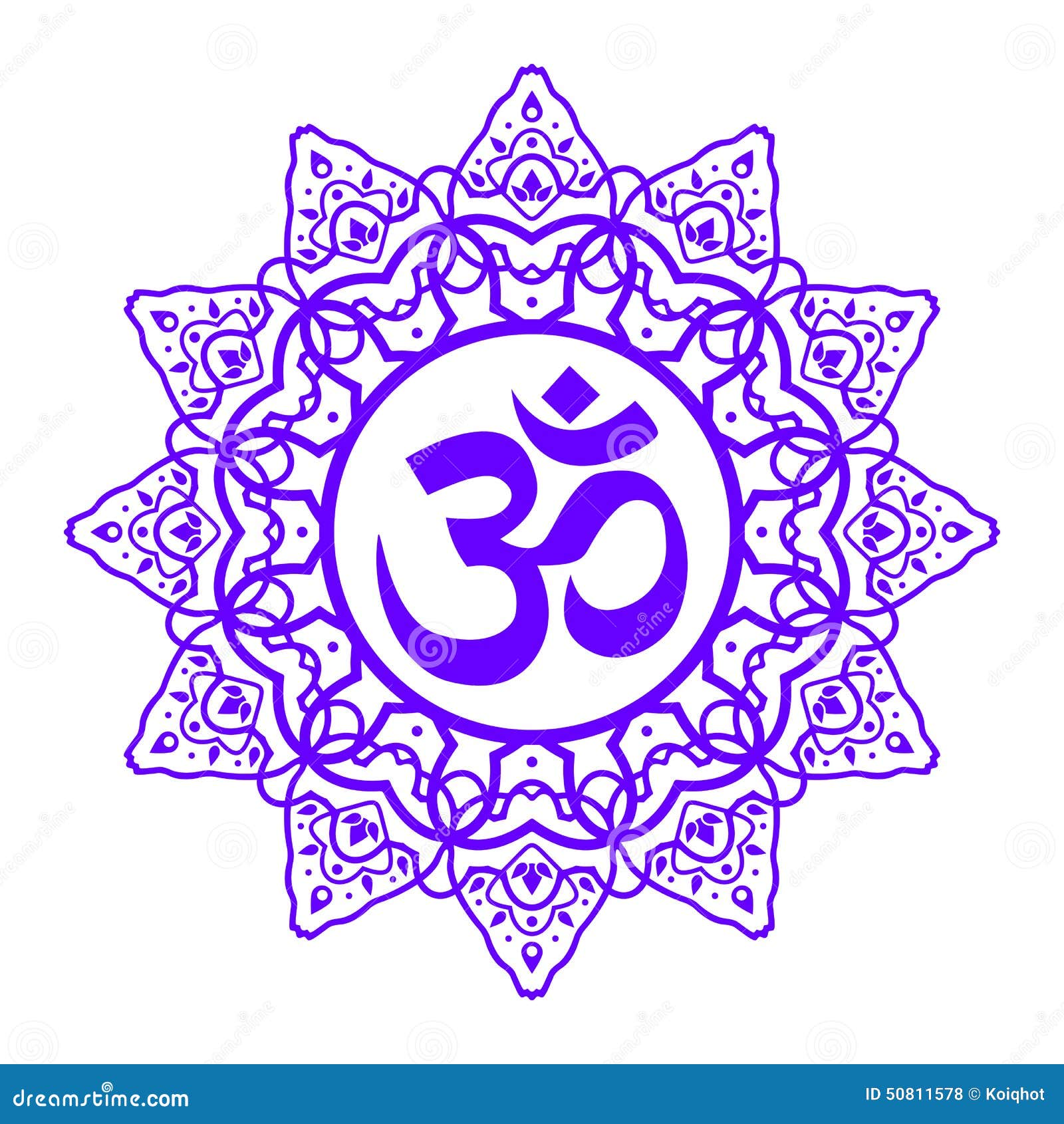 Om Aum Symbool vector illustratie. Illustration of mystiek - 50811578