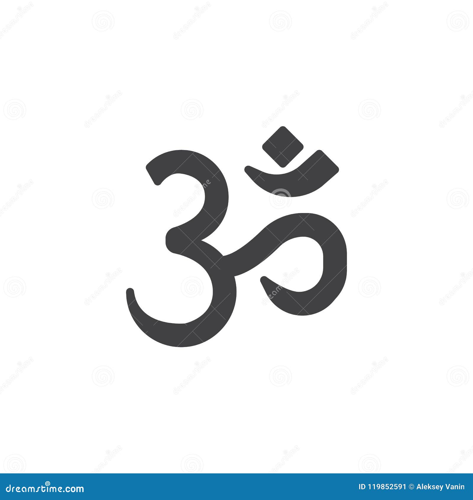Om Aum vector icon stock vector. Illustration of pictogram - 119852591