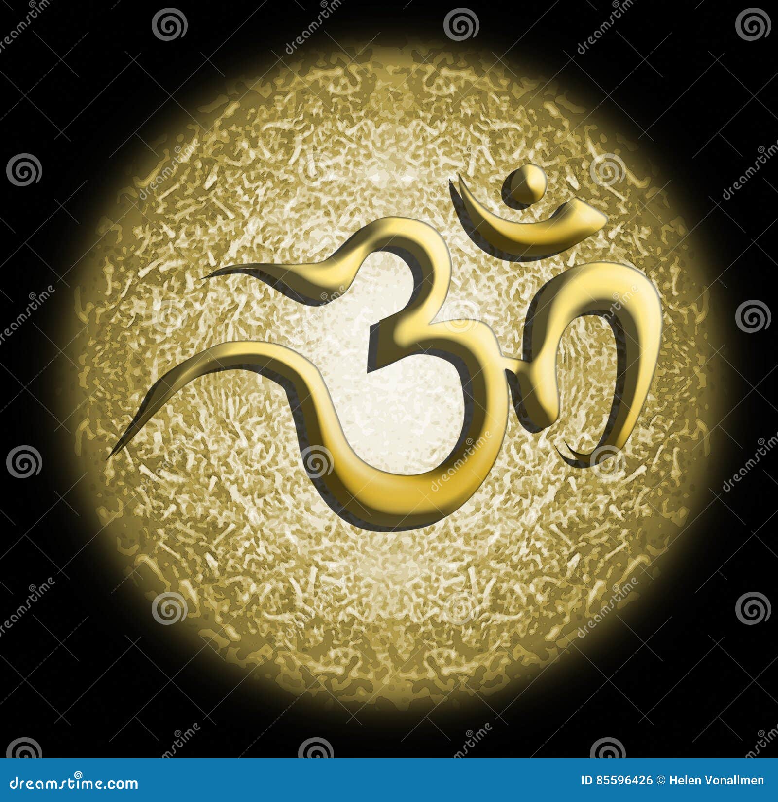 Om Circle Mandala, Cosmic Background Stock Illustration - Illustration ...