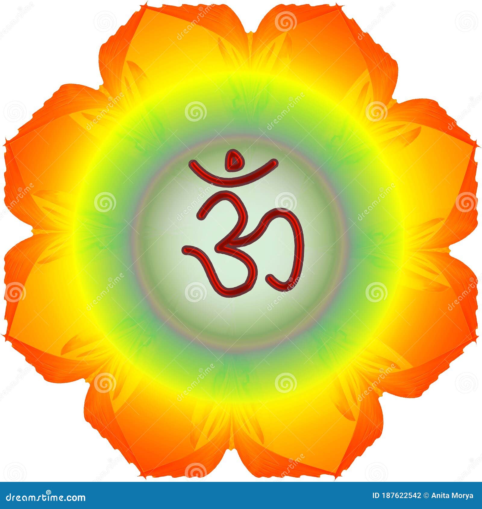 Om and Colorful Bright Background Stock Illustration - Illustration of ...