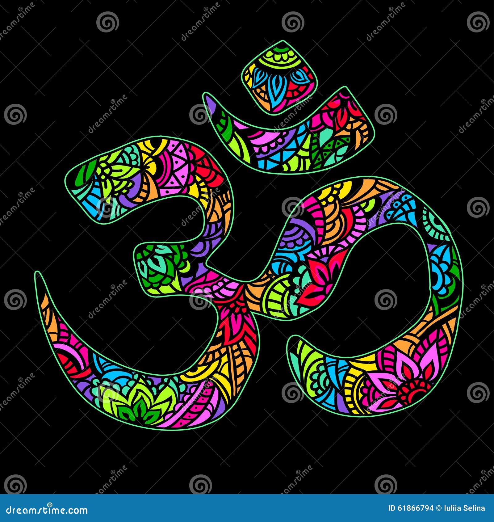 OM Hand Dragen Indisk Design Vektor Illustrationer - Illustration av ...