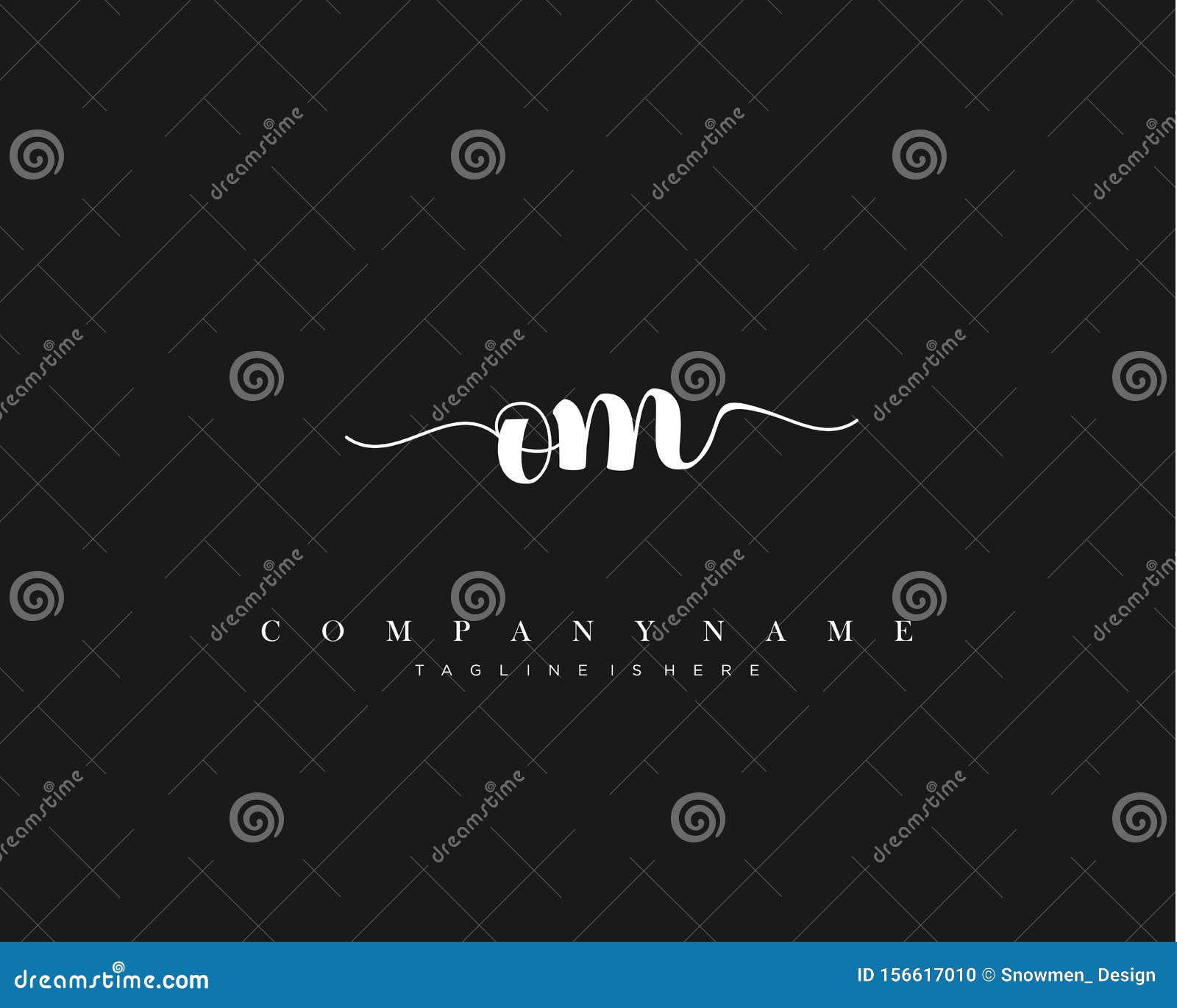 OM Initial Handwriting Logo Template Vector. Stock Vector ...