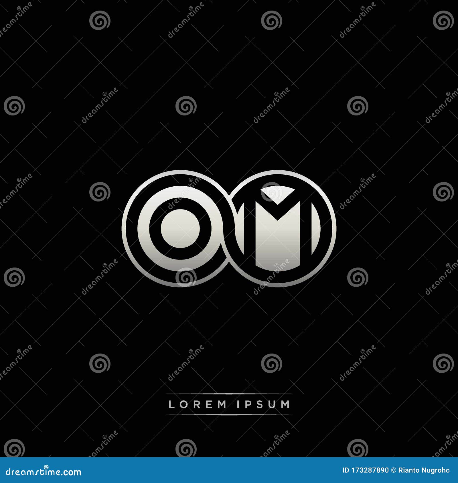 OM Initial Letter Linked Circle Capital Monogram Logo Modern Template ...