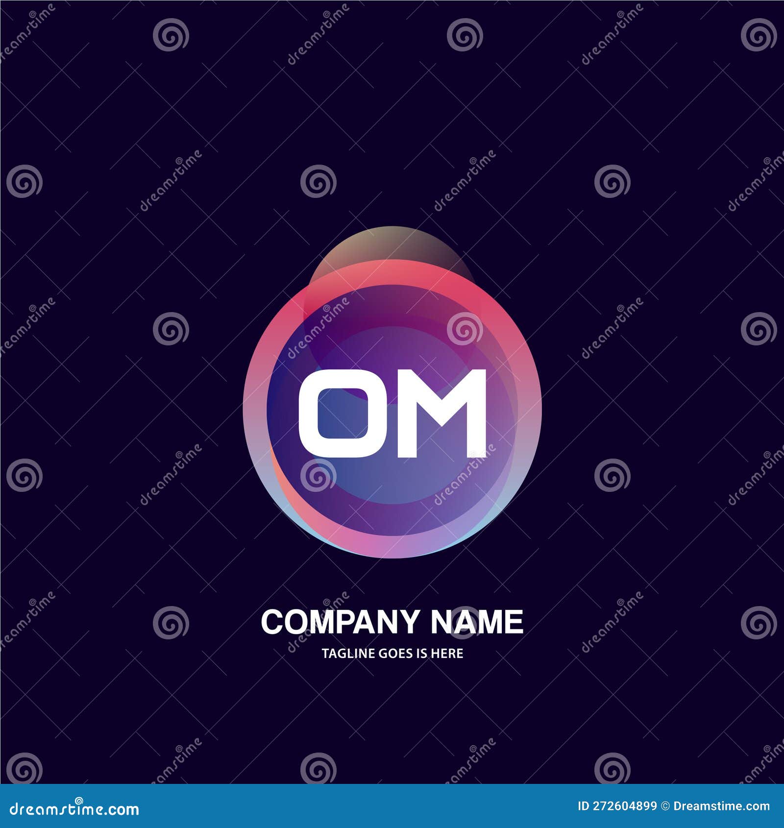 OM Initial Logo with Colorful Circle Template Vector Stock Vector ...
