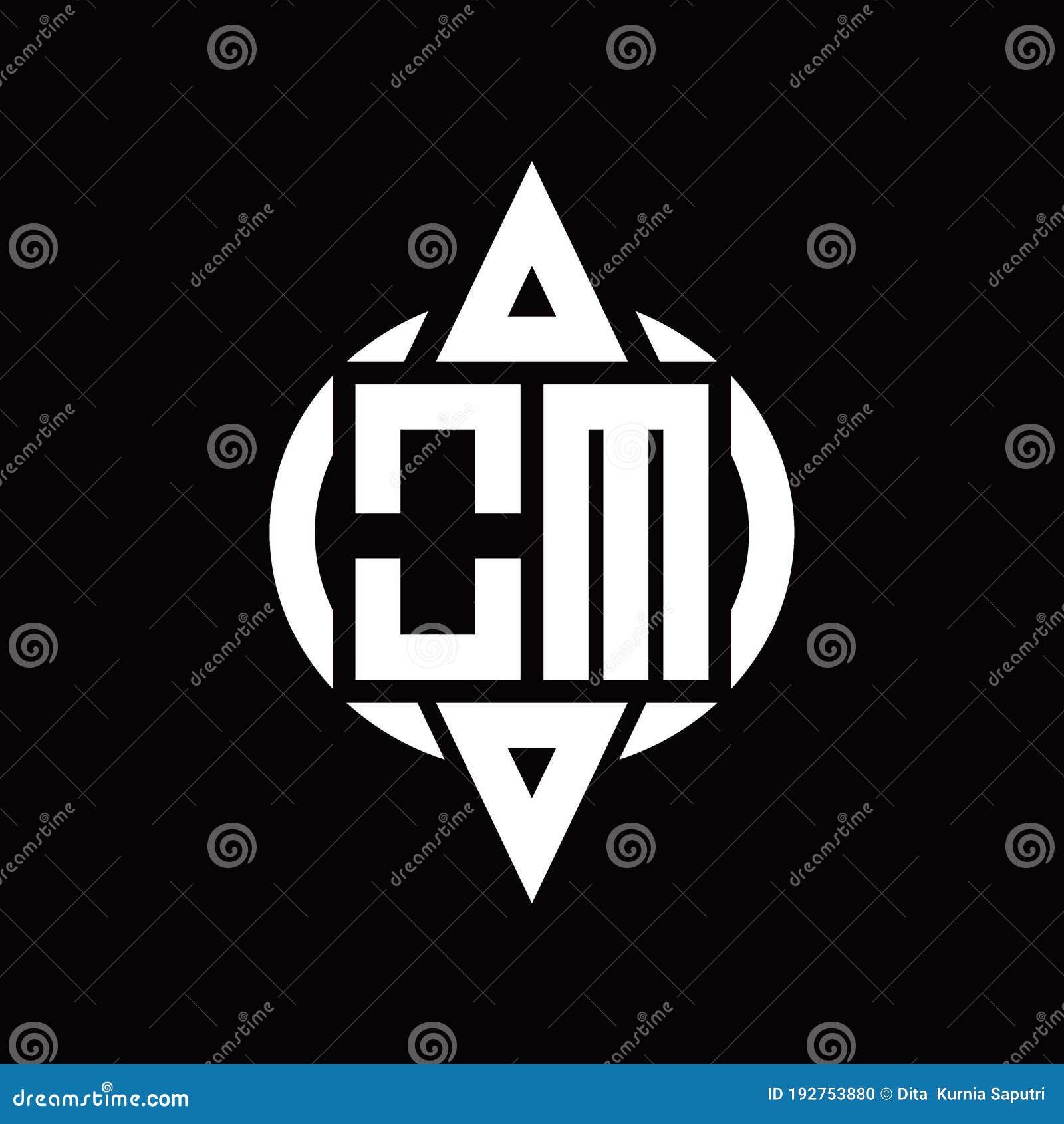 OM Logo with Circle Rounded Combine Triangle Top and Bottom Side Design ...