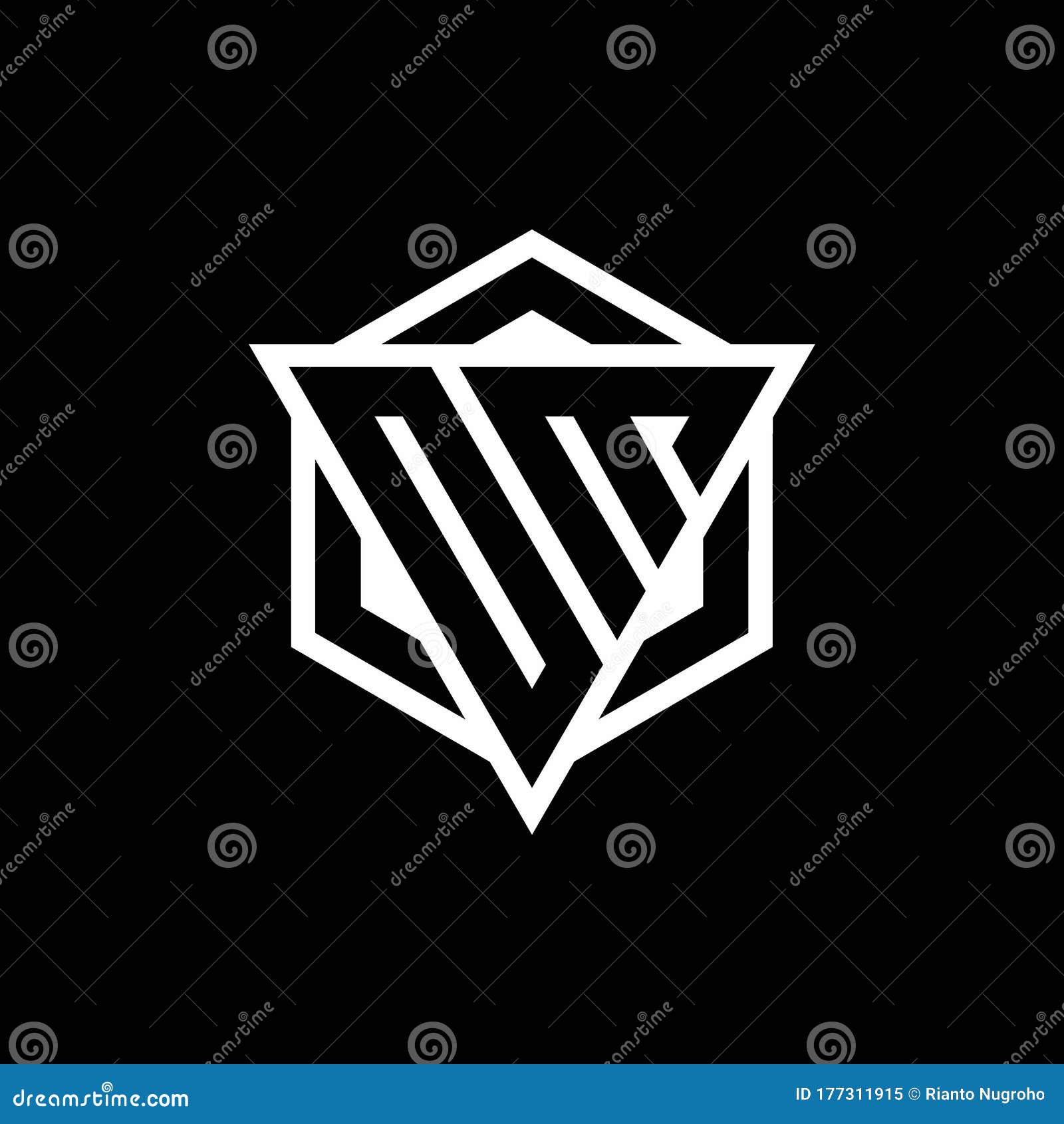 OM Logo Monogram with Triangle and Hexagon Shape Combination Stock ...