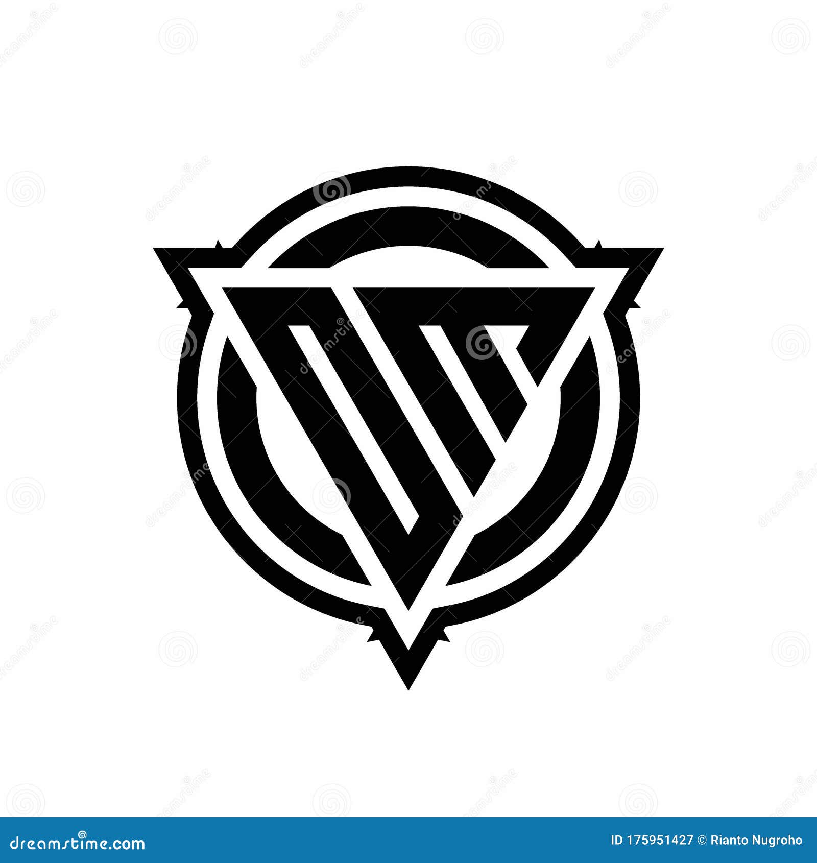 OM Logo with Triangle Shape and Circle with Outline Rounded Design ...