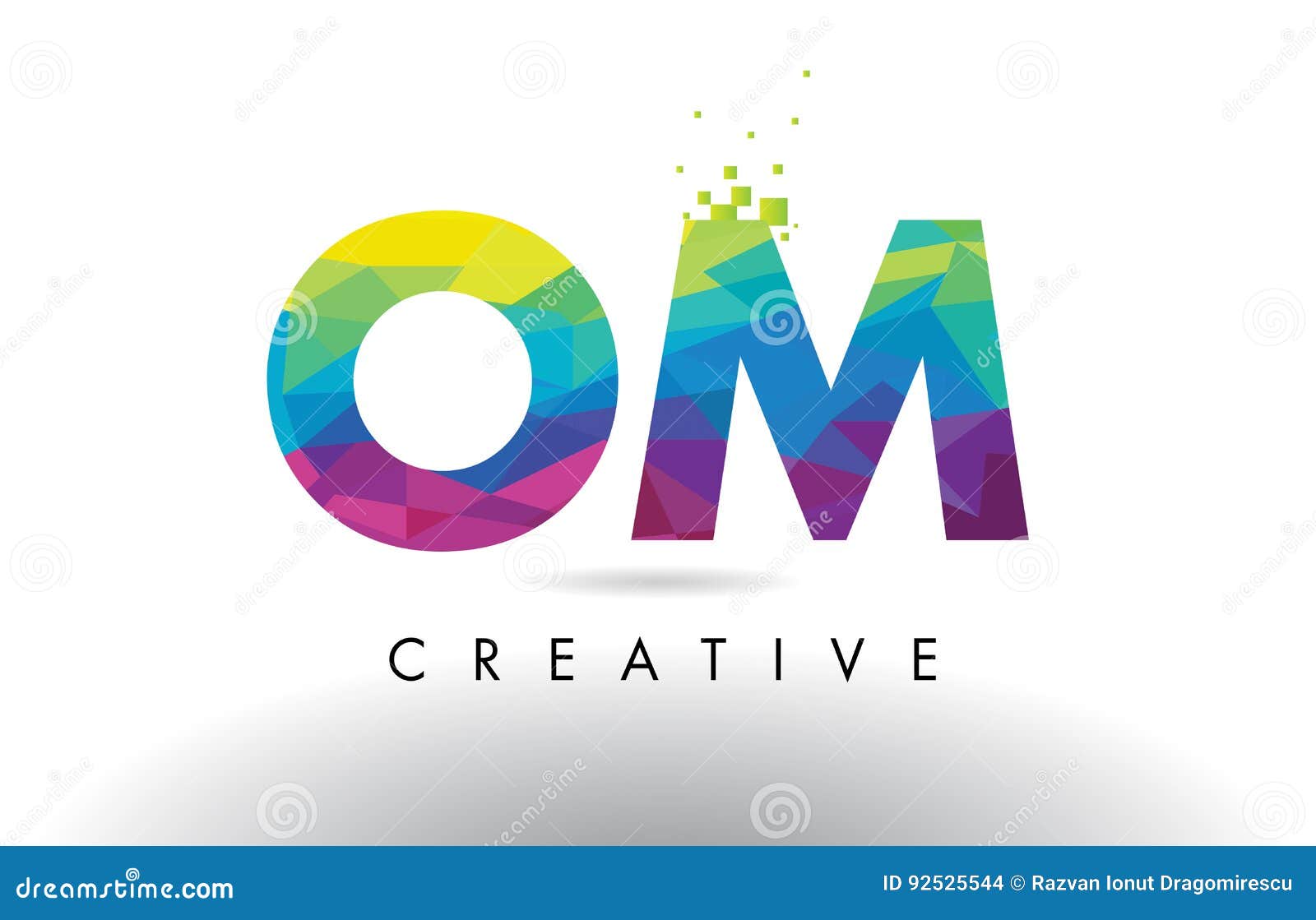 OM O M Colorful Letter Origami Triangles Design Vector. Stock Vector ...