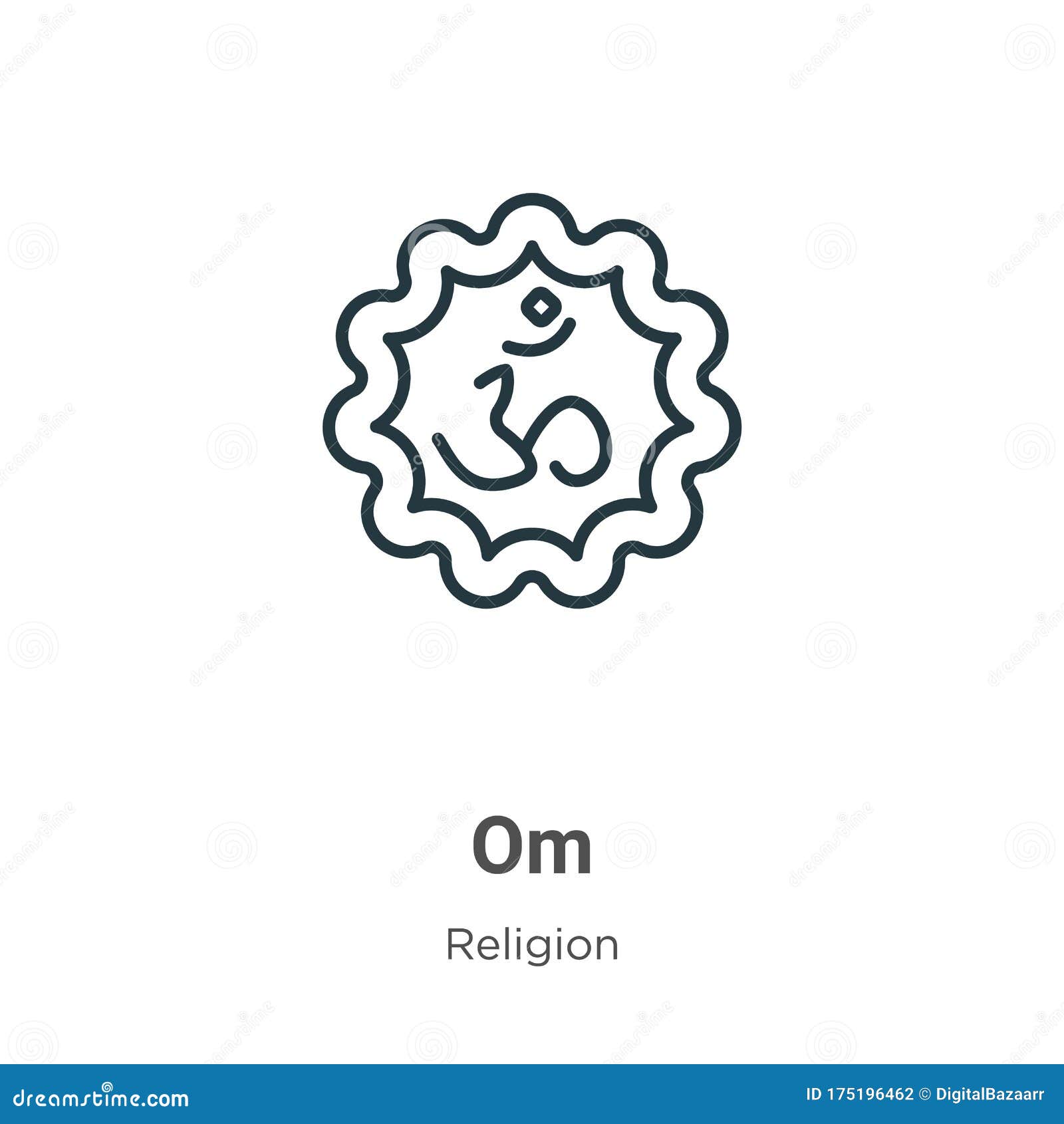 Om Outline Vector Icon. Thin Line Black Om Icon, Flat Vector Simple ...