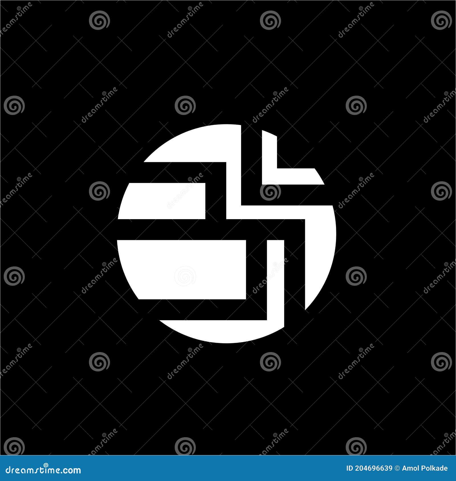 Om in Round Negative Space. Negative Space Use for Om Symbol Stock ...