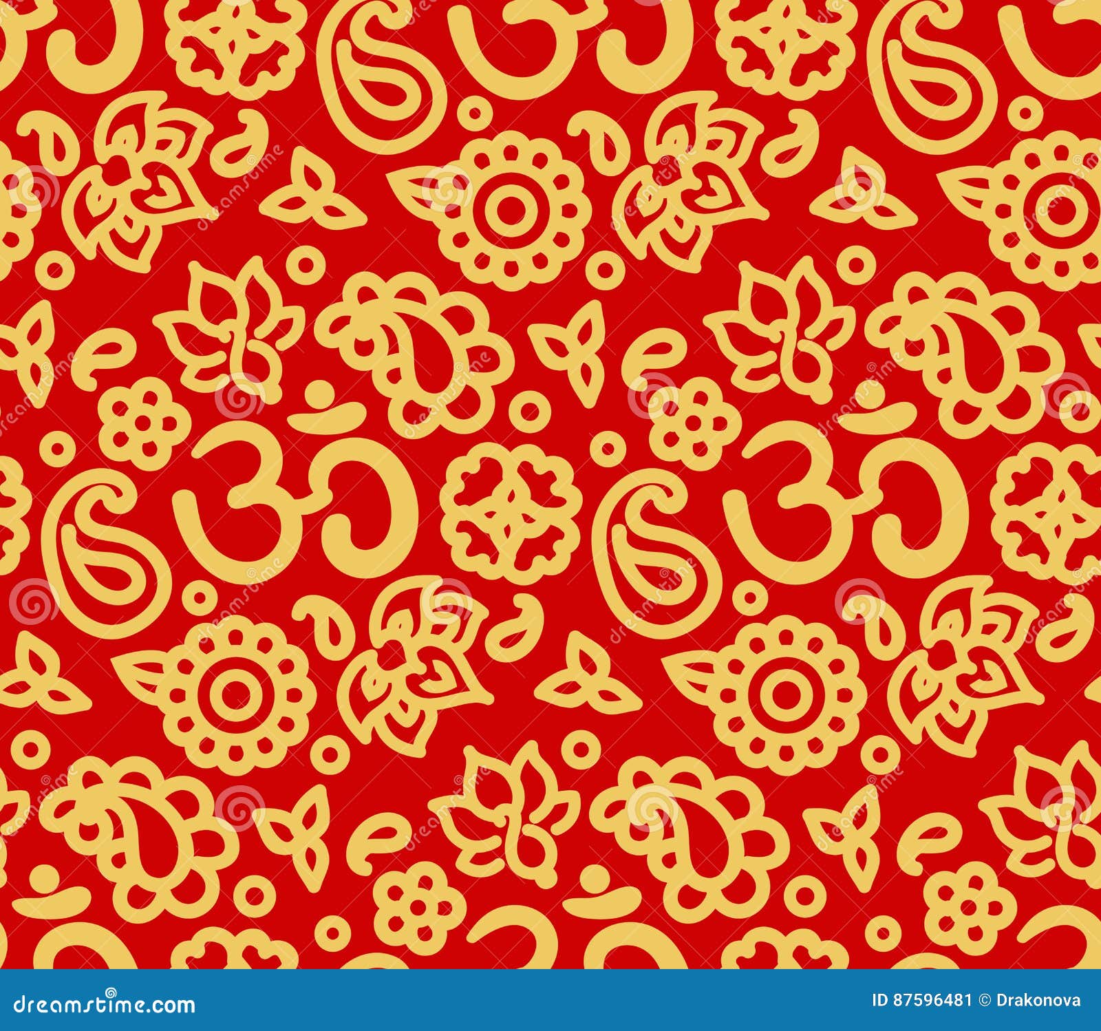 OM seamless pattern stock vector. Illustration of color - 87596481