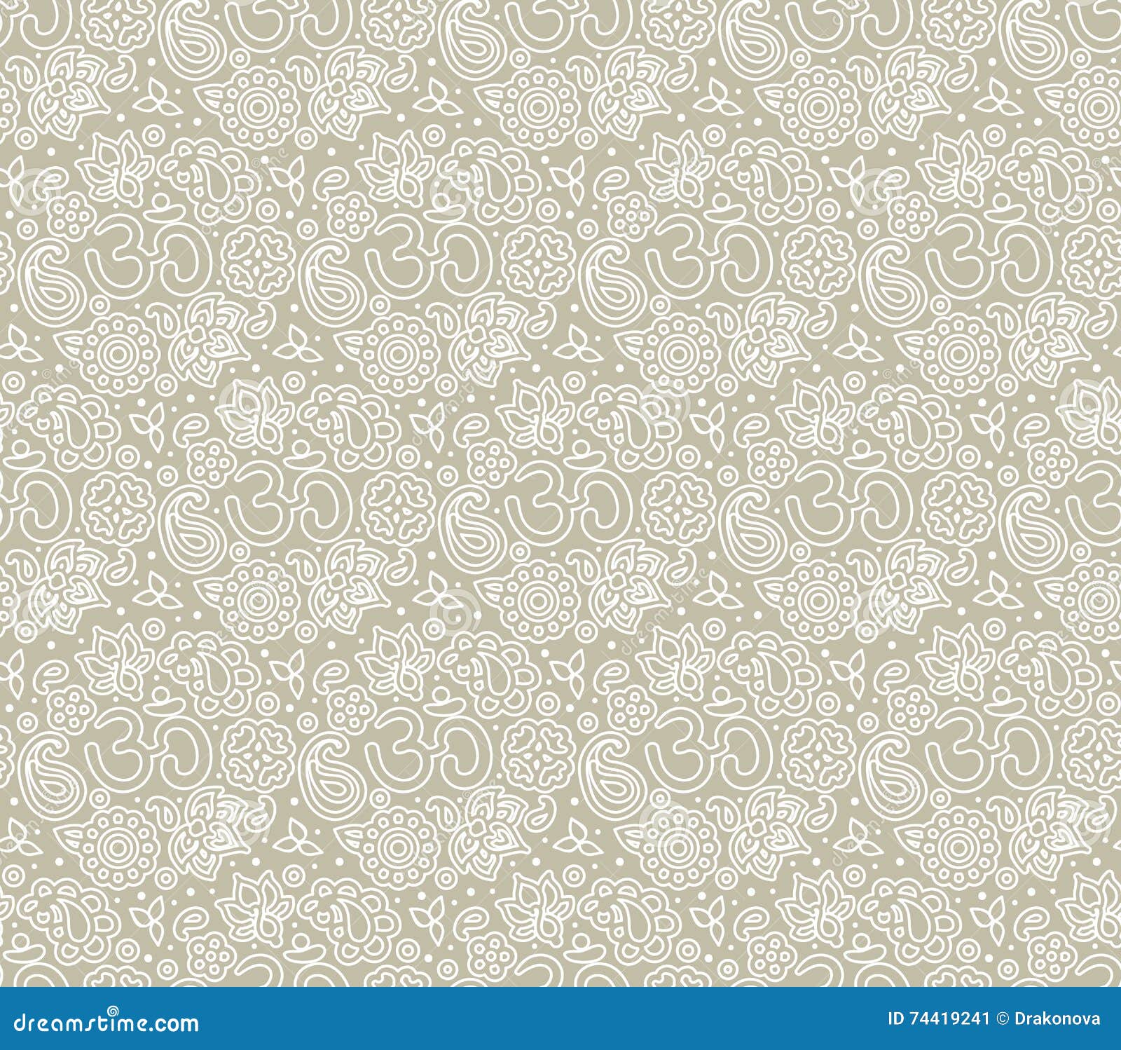OM seamless pattern stock vector. Illustration of abstract - 74419241