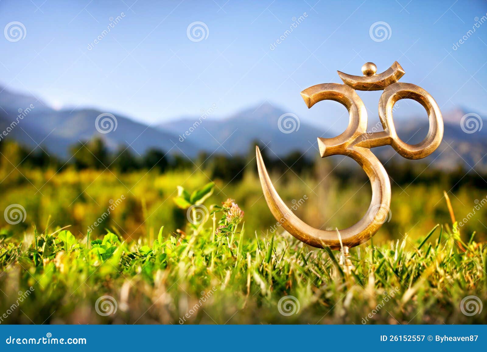 Om statue in the mountain stock image. Image of india - 26152557