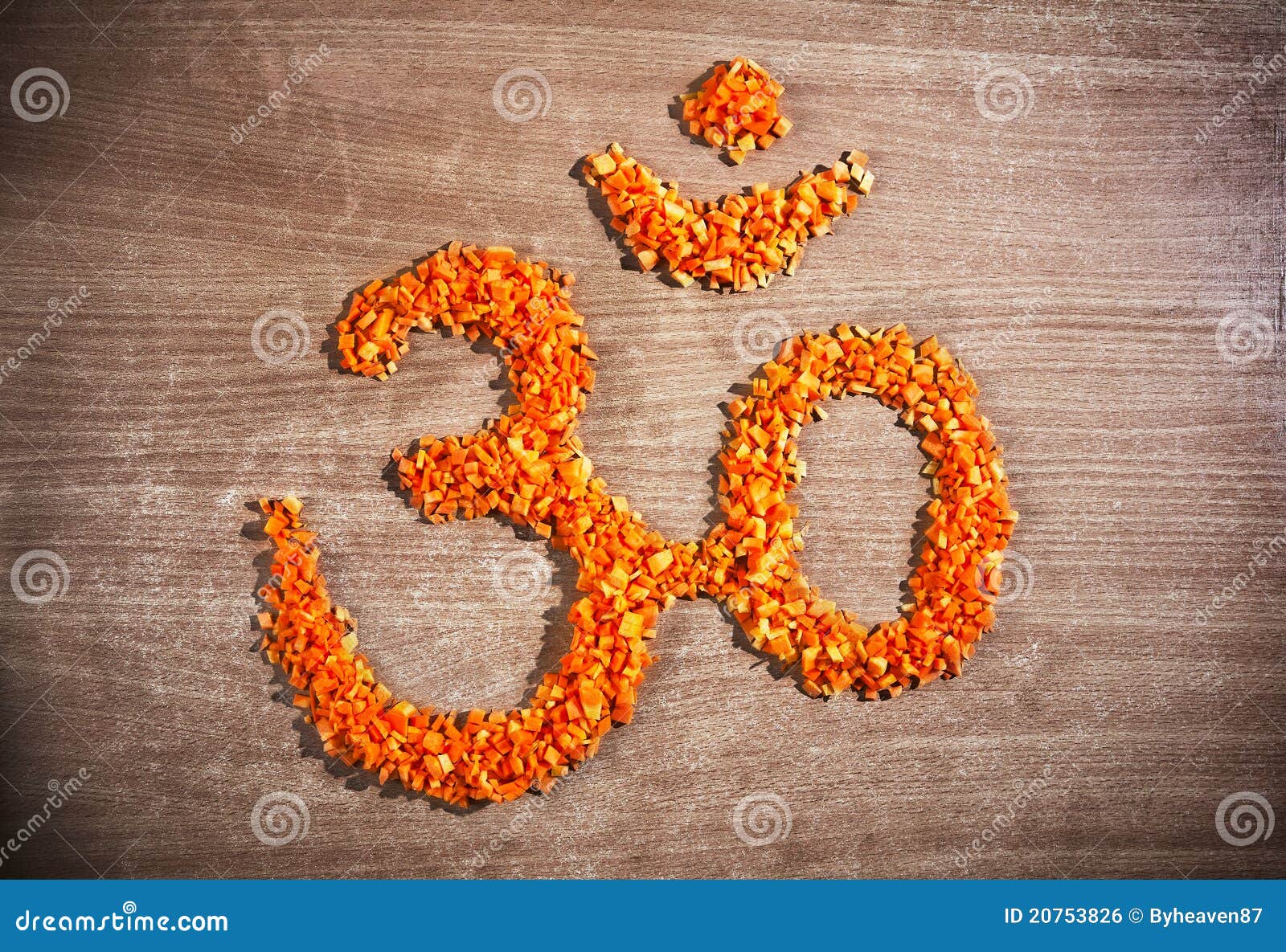 Om Symbol from Chopped Carrot Stock Photo - Image of decorative ...