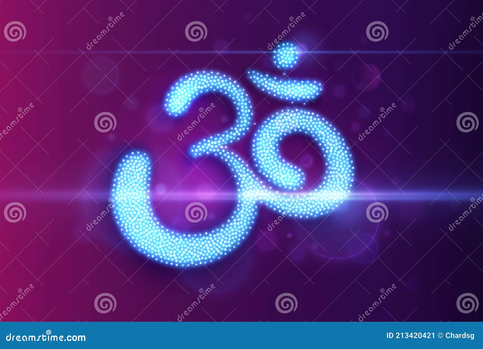 Om Symbol, Glowing Vector Background Stock Vector - Illustration of ...