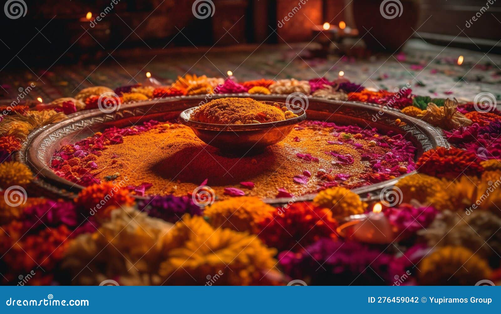 Om Symbol Glows on Diya at Ceremony Generated by AI Stock Illustration ...