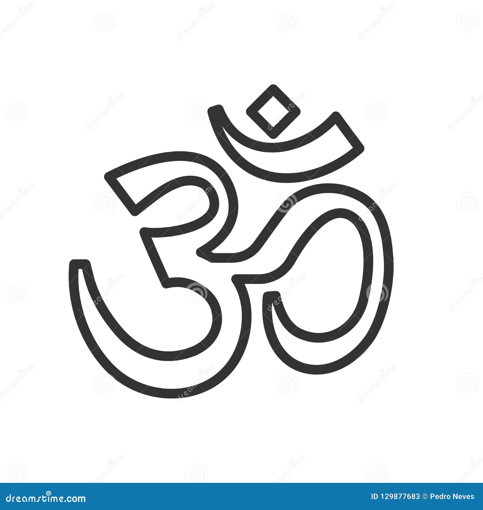 Om Symbol Thin Line Icon. Vector Calligraphic Illustration Stock Vector ... Om Symbol Thin Line Icon. Vector Calligraphic Illustration Stock Vector ...