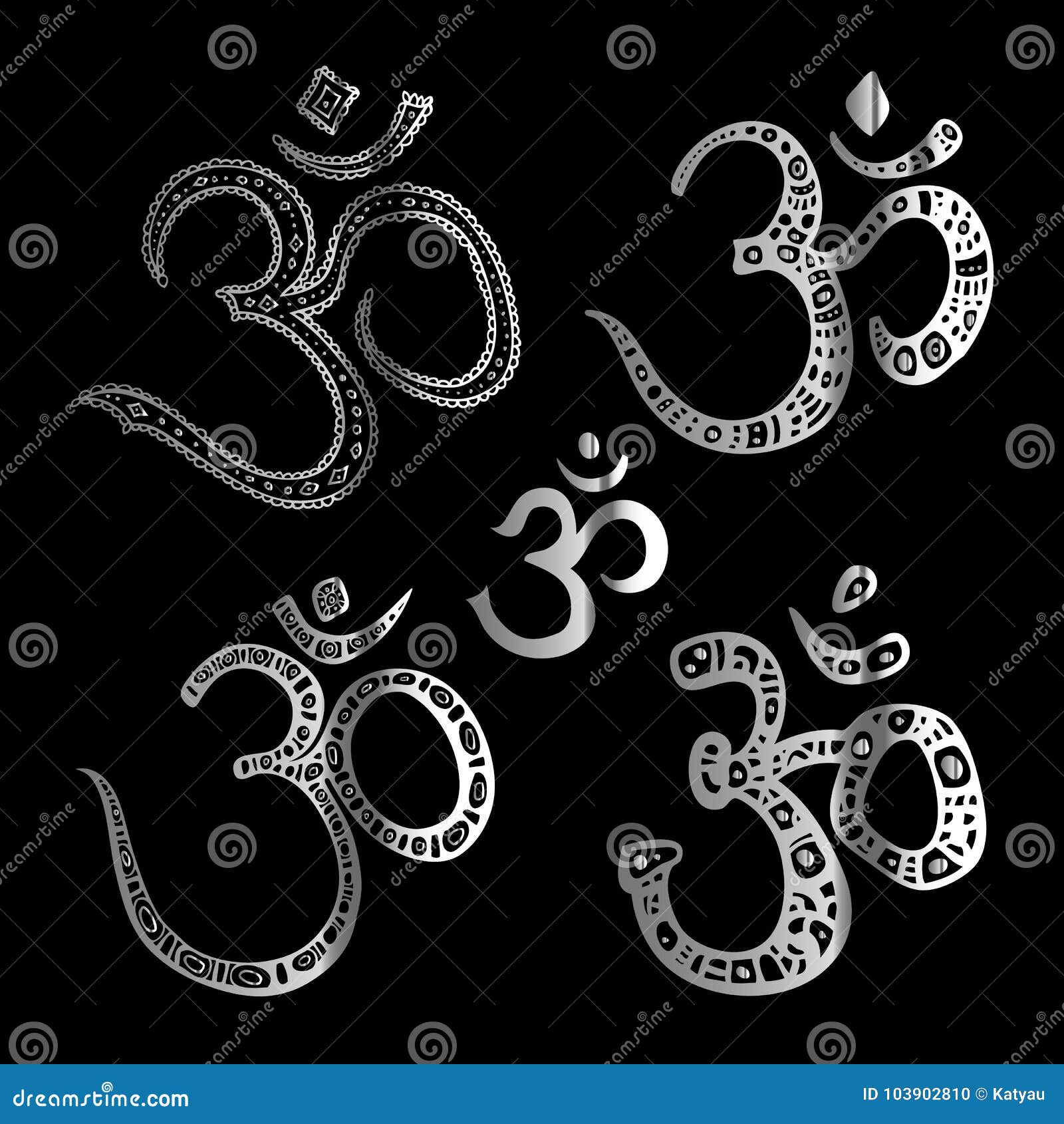 Om symbool Aum, ohm stock illustratie. Illustration of mythologie ...
