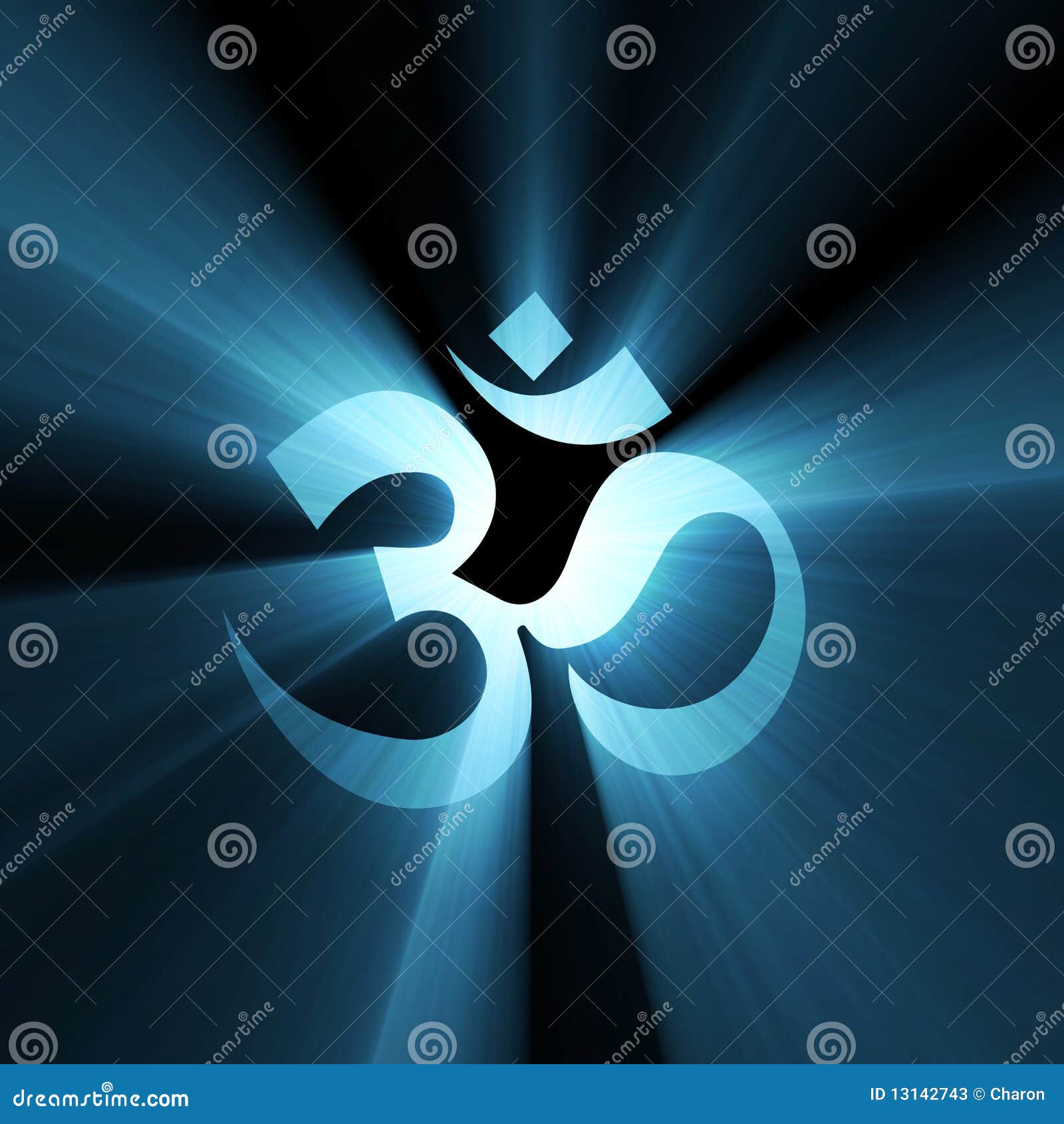 OM Symbool Met Lichte Gloed Stock Illustratie - Illustration of ...