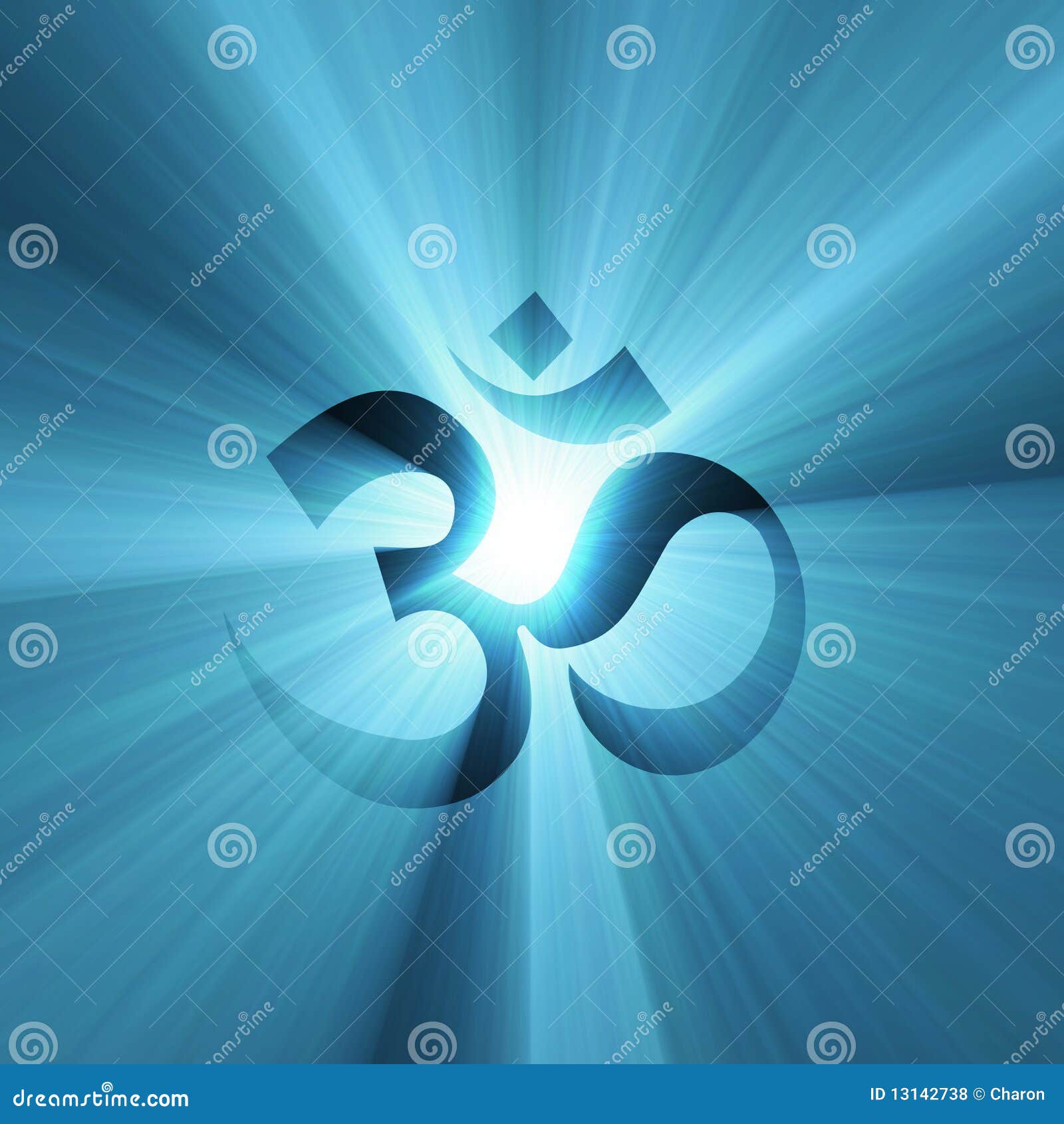 OM symbool met lichte halo stock illustratie. Illustration of grafisch ...